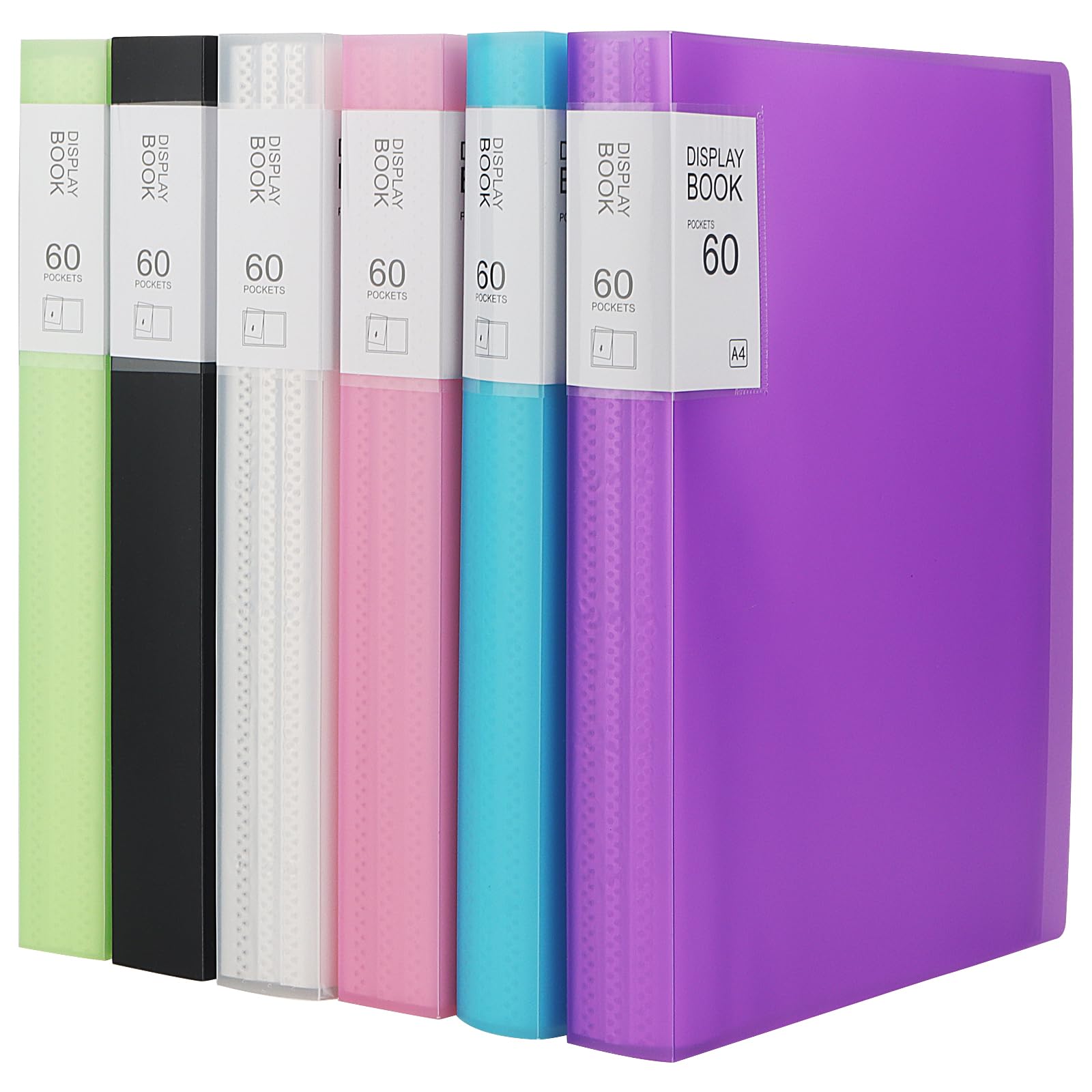 SEUNMUK 6 Pack A4 Display Folder, 60 Pockets Project Folder Display ...