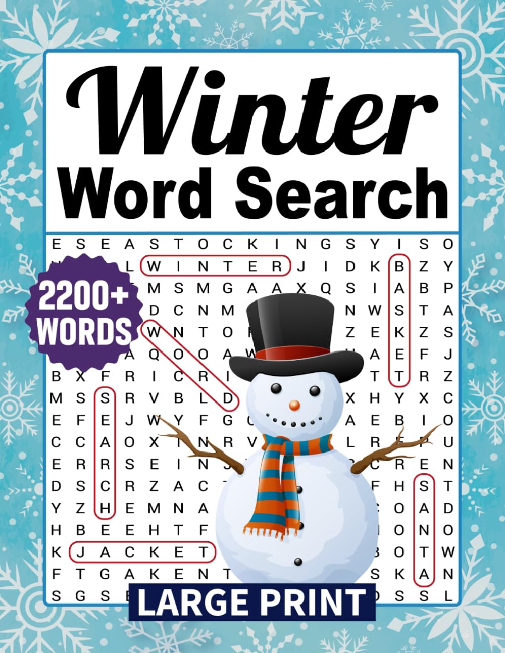 Amazon.com: Winter Word Search Large Print: Cozy Winter Themed Word ...