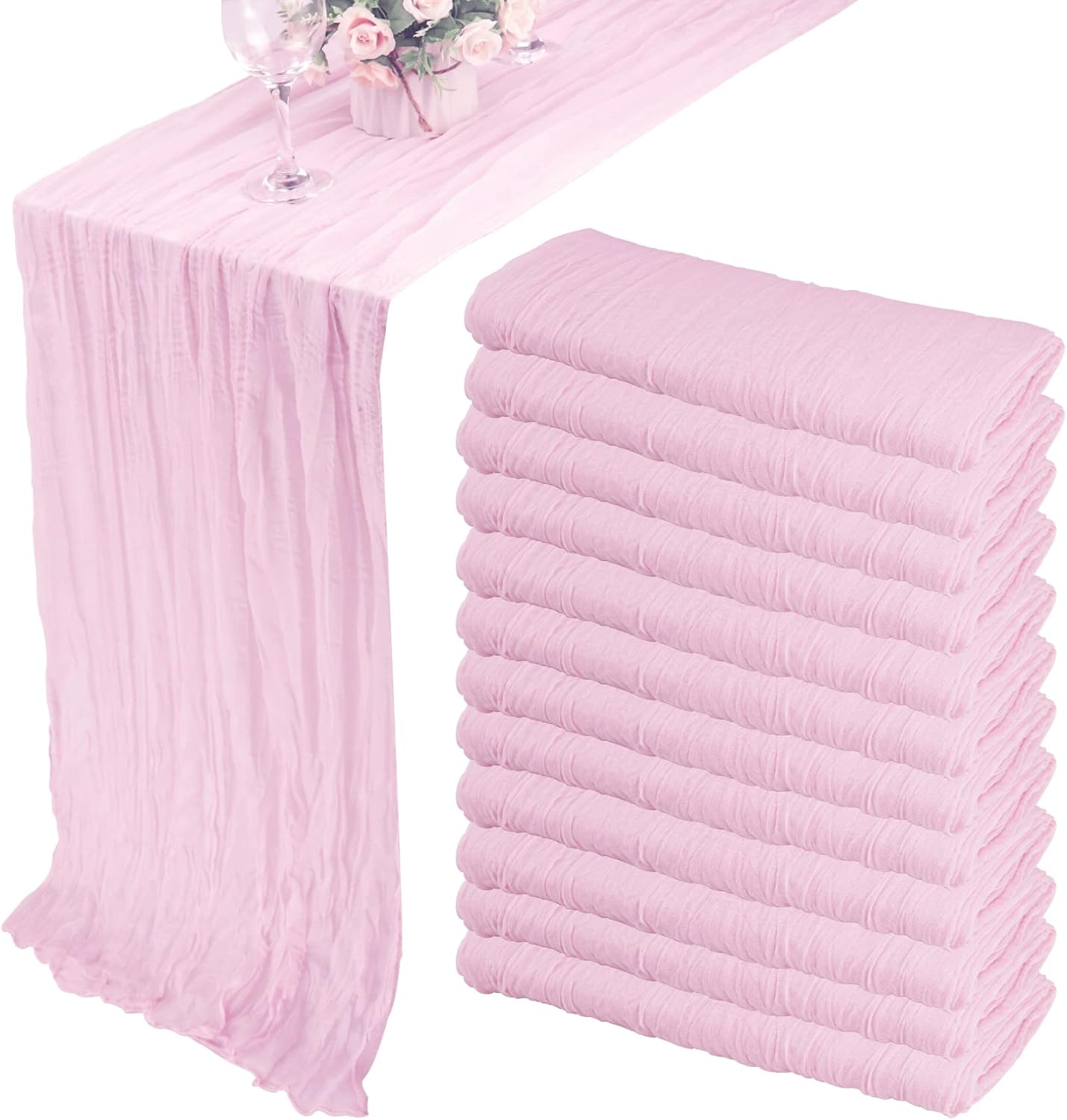 Amazon.com: 12 Pack 10Ft Cheesecloth Table Runner 35x120 Inch Boho ...