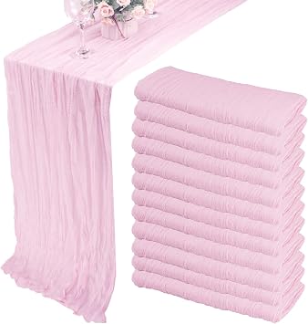 Amazon.com: 12 Pack 10Ft Cheesecloth Table Runner 35x120 Inch Boho ...