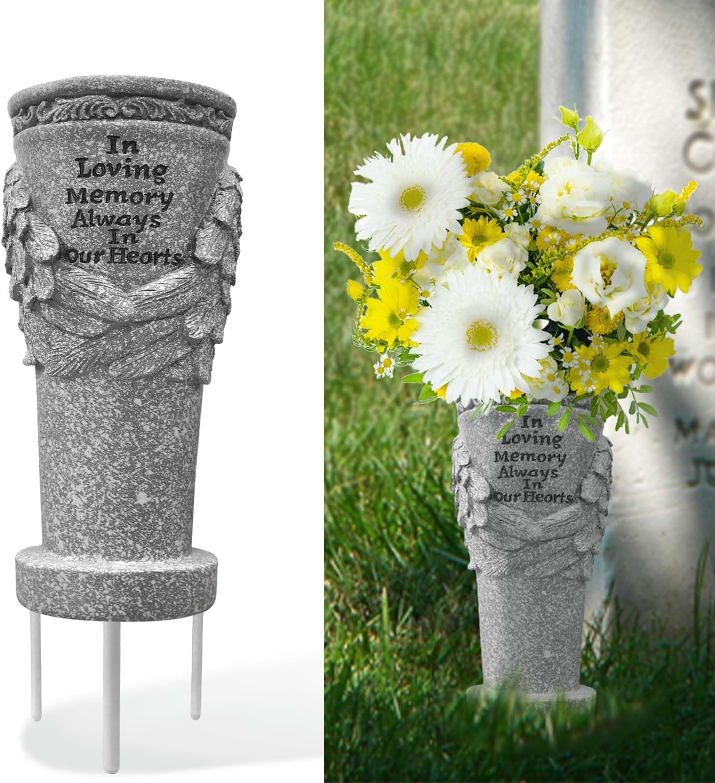 Amazon.com: Collections Etc Angel Wings Memorial Vase Garden Décor Yard ...