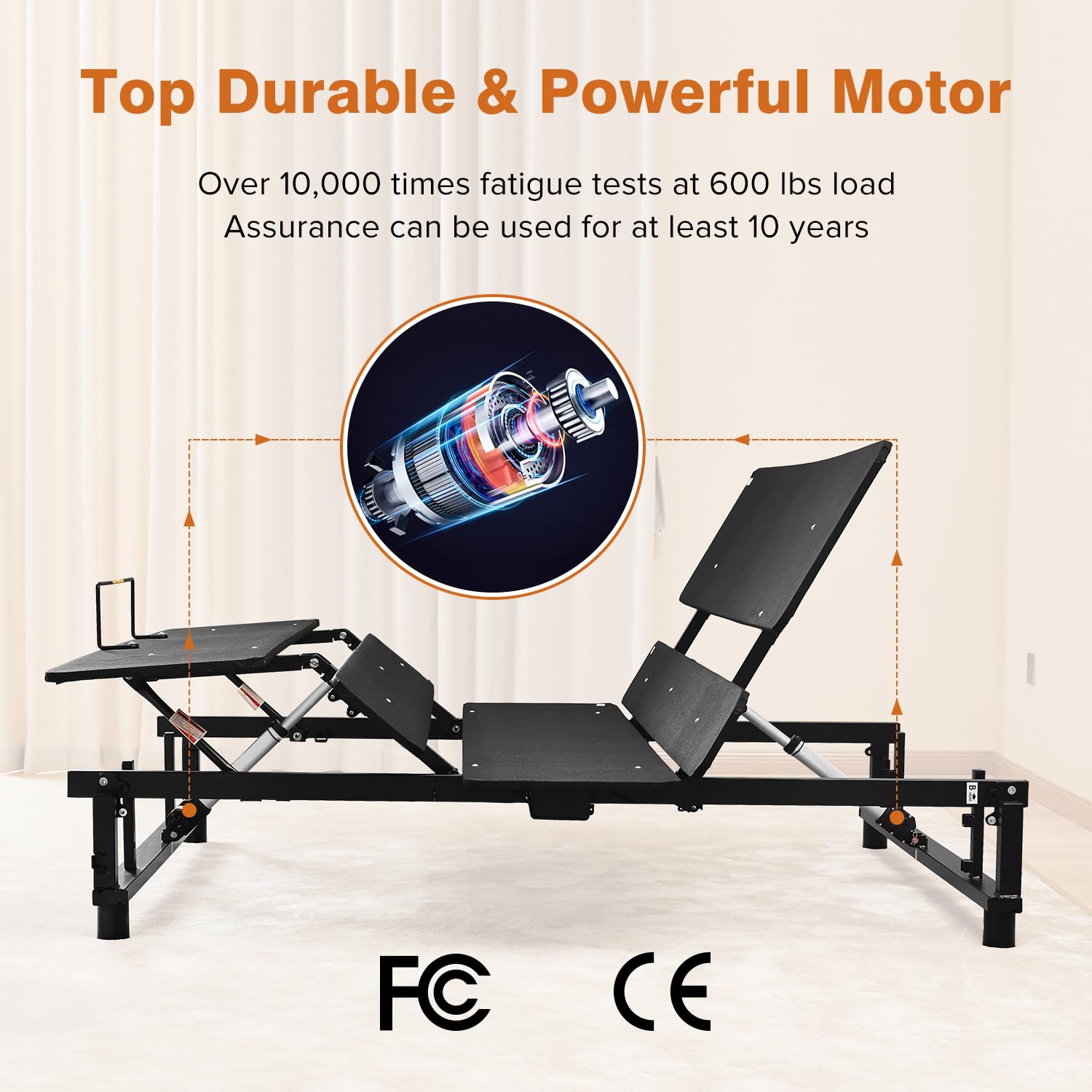 Snapklik.com : Adjustable Bed Base, King Bed Frame, Independent Head ...