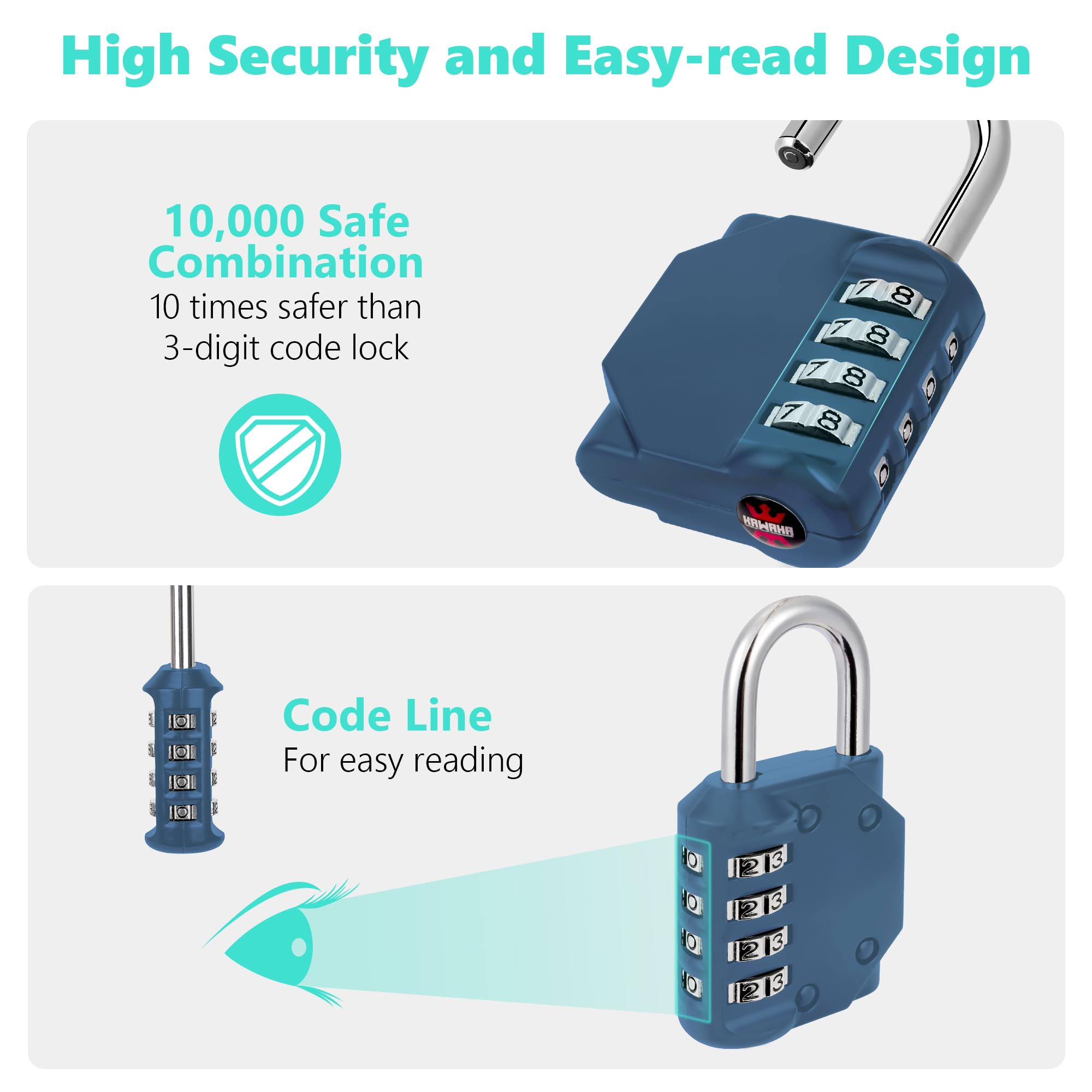 Snapklik.com : KAWAHA CL11BG Combination Lock, 4 Digit Outdoor ...
