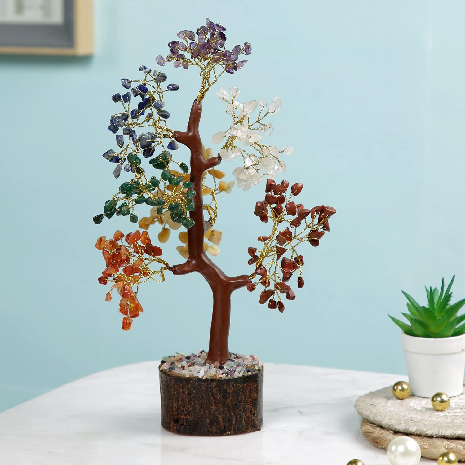 Amazon.com: CraftVatika Seven 7 Chakra Crystal Tree Gemstone Tree ...