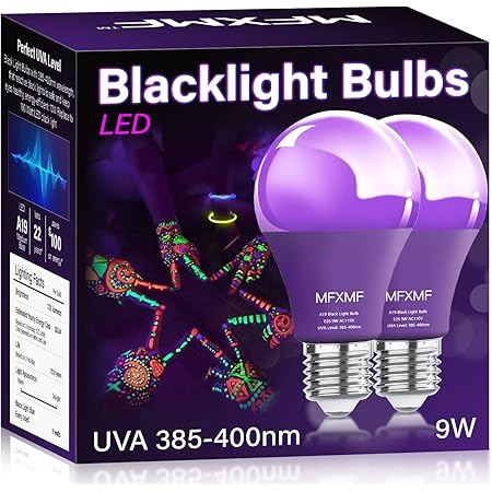 Kapata 15W LED UV Black Light Bulb Energy Saving UV Black Lights UVA ...