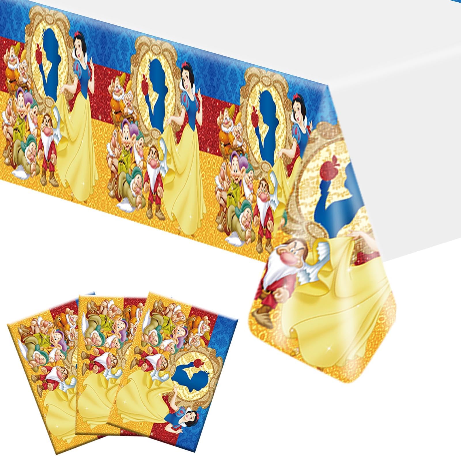 Amazon.com: 3 Pieces Snow White Tablecloths Plastic Princess Table ...