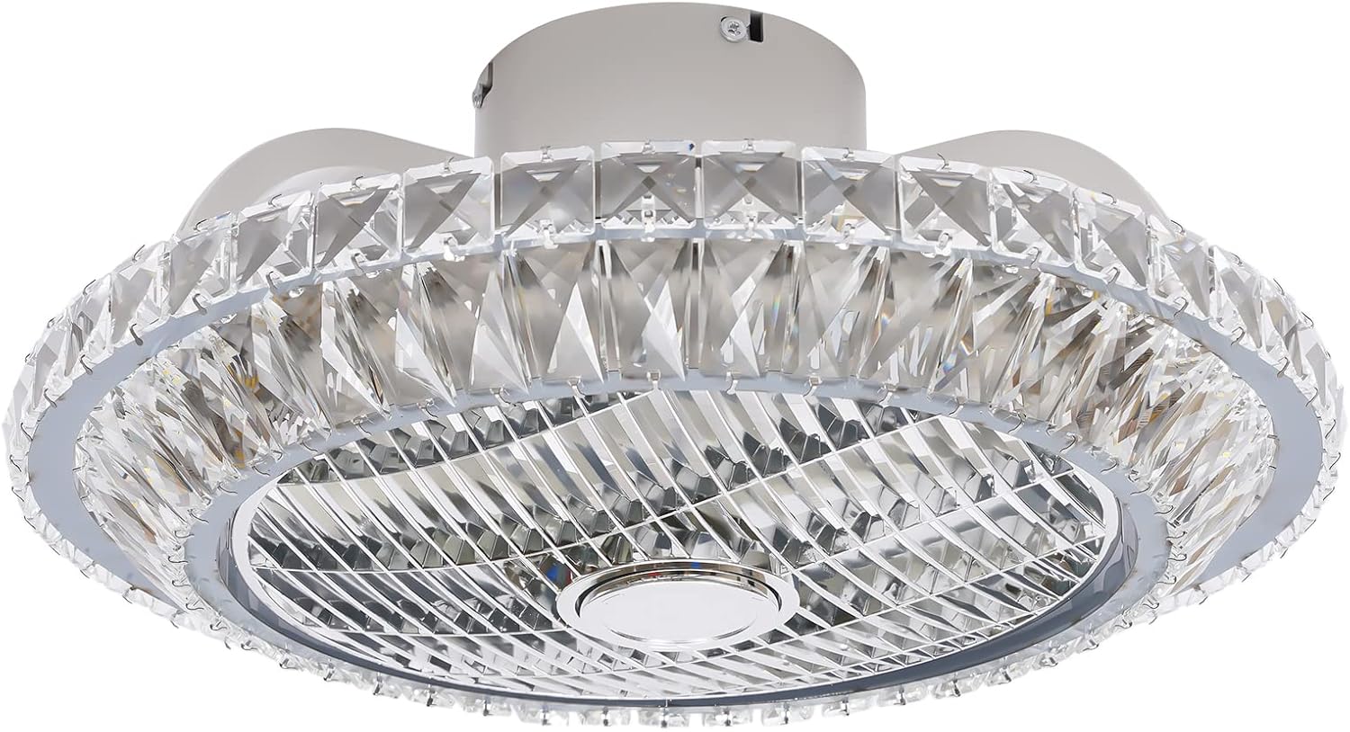 LIAPDG Ceiling Fan with Light, Crystal Fan Ceiling Lamp with Control ...
