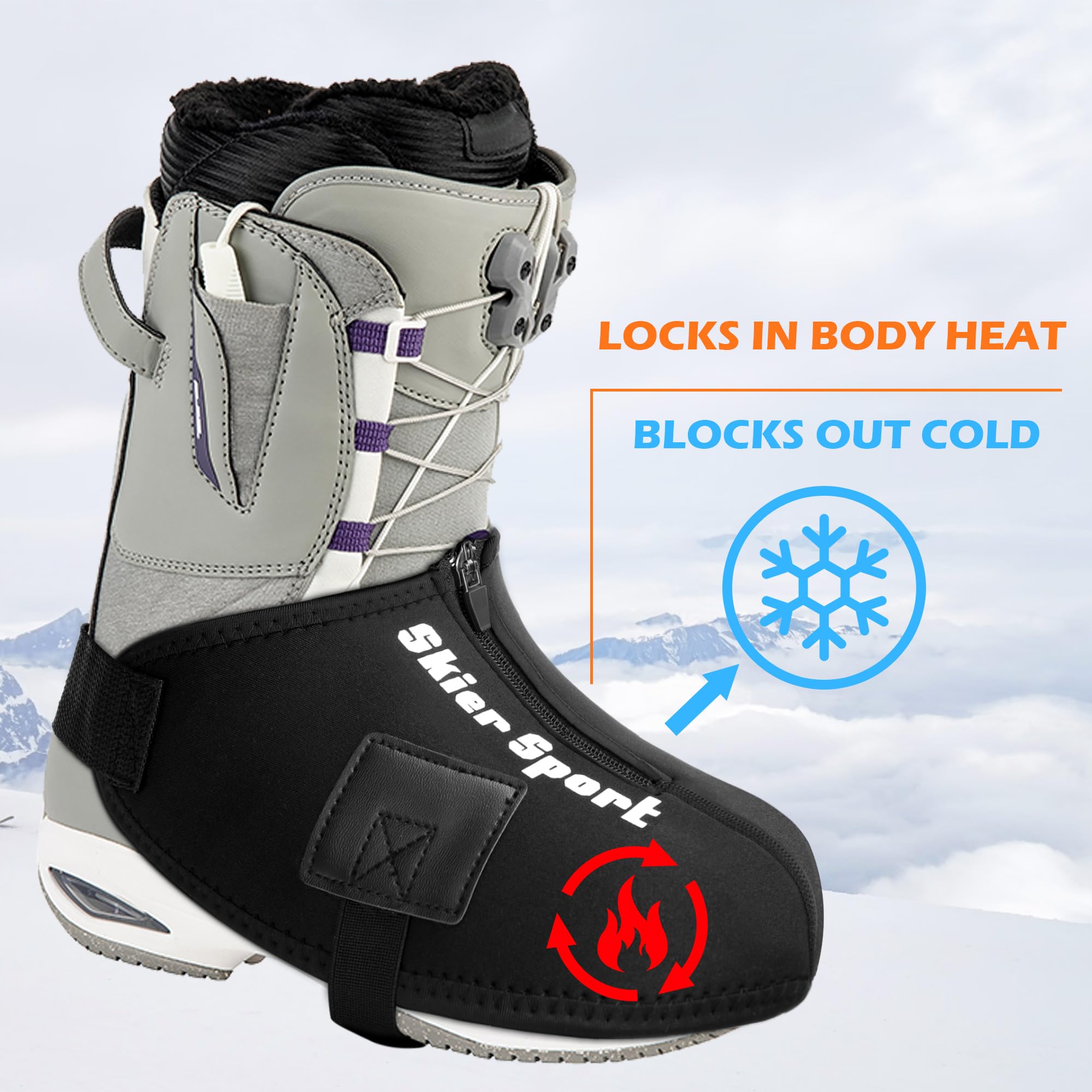 Snapklik.com : RunNico Ski Boot Covers - Ski Boot Heaters Warmers For ...