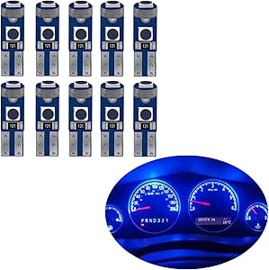 Amazon.com: Slykew 10 PCS Car Led Lights, T5 3030 3SMD Light Bulbs, Instrument Cluster Indicator ...