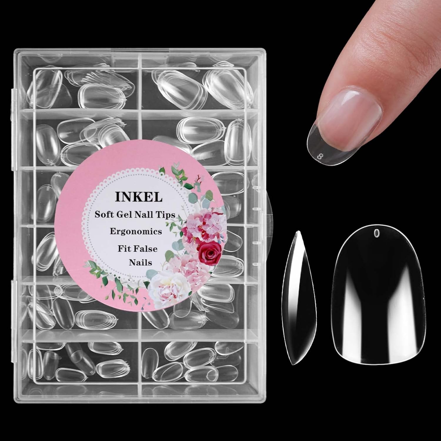 Amazon.com: Short Round Fake Nails Clear - 240 pcs Round Oval Nail Tips ...