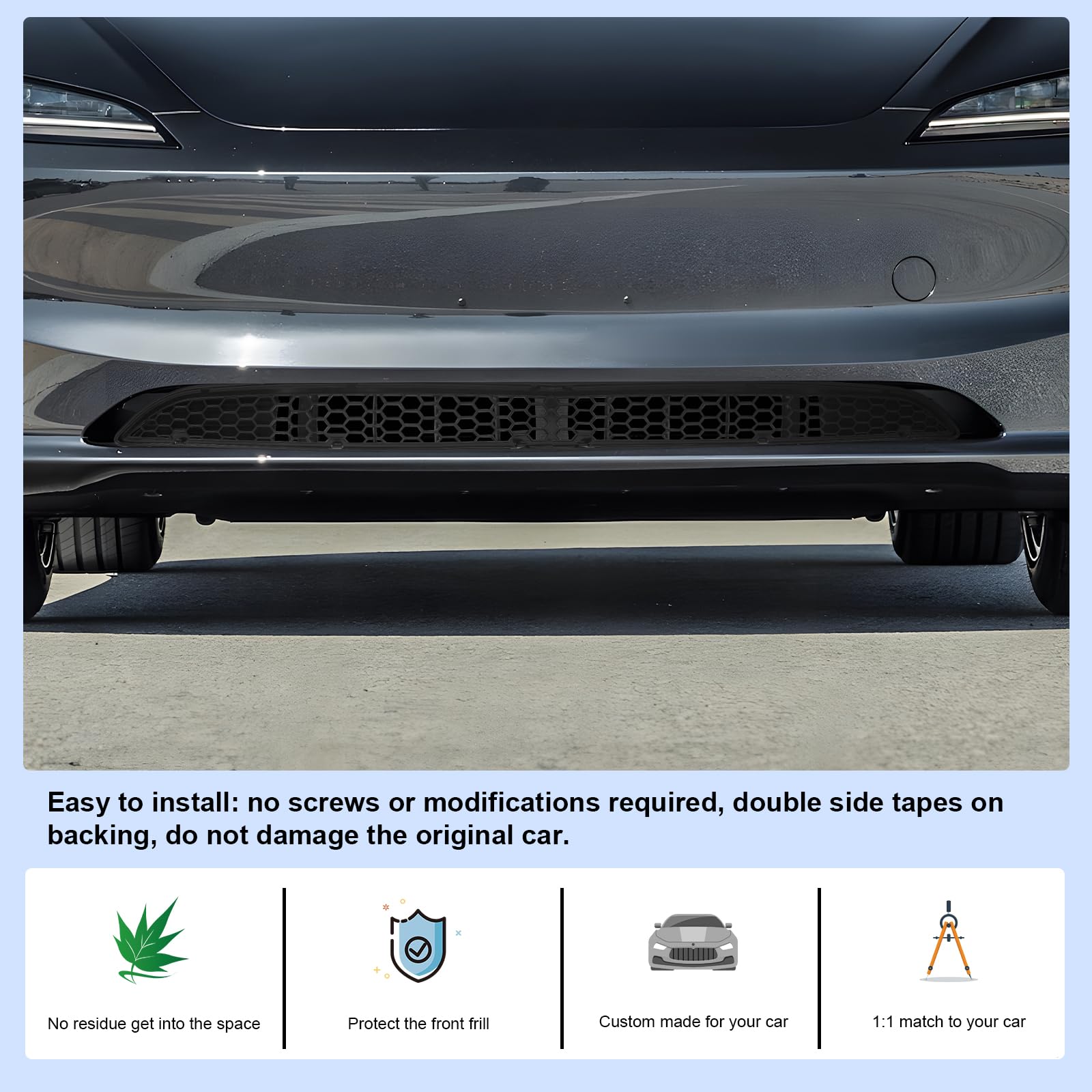 Snapklik.com : CDEFG For 2024 2025 Tesla Model 3 Front Grill Mesh ...