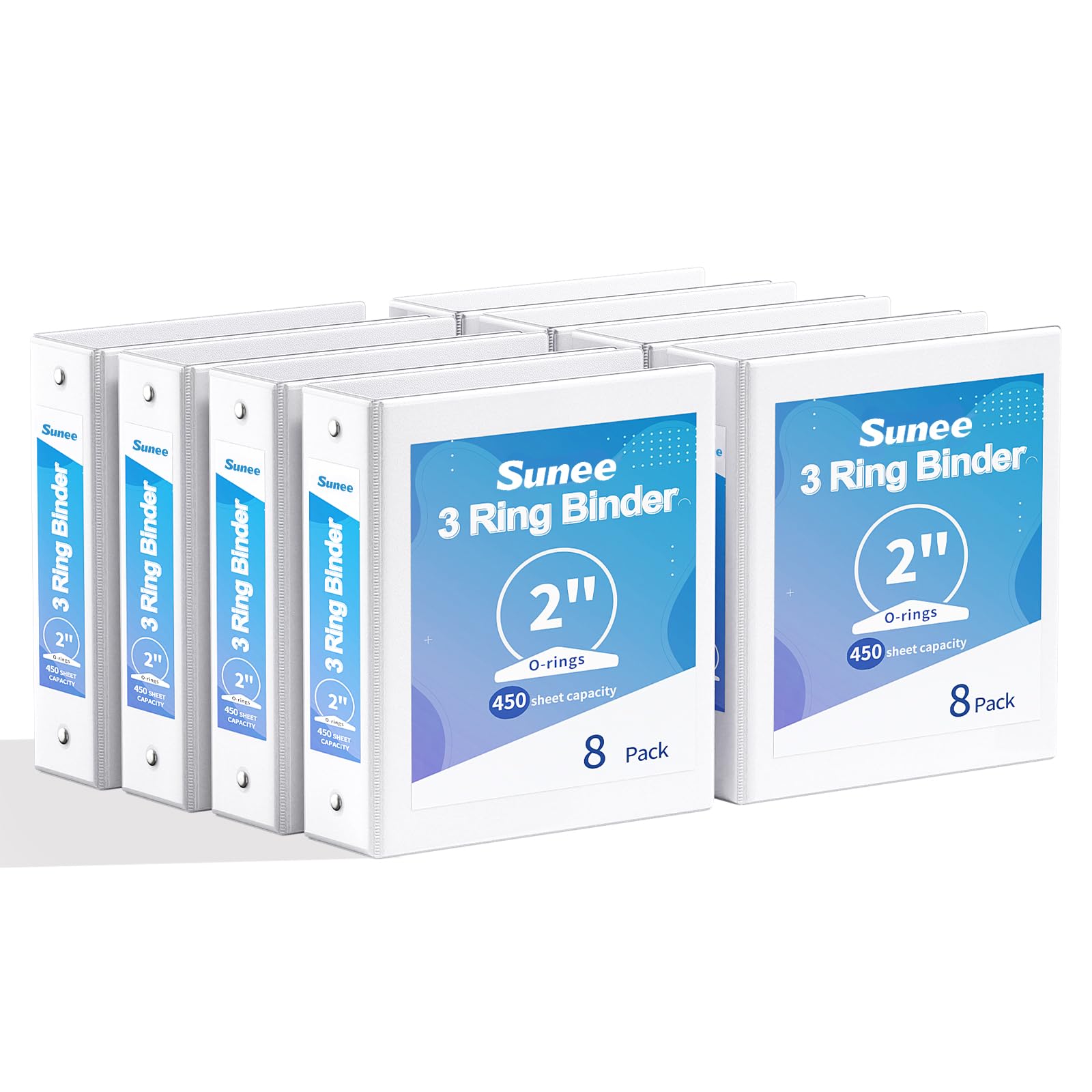 Snapklik.com : SUNEE 3 Ring Binders 2 Inch 8 Pack, Clear View Binders ...