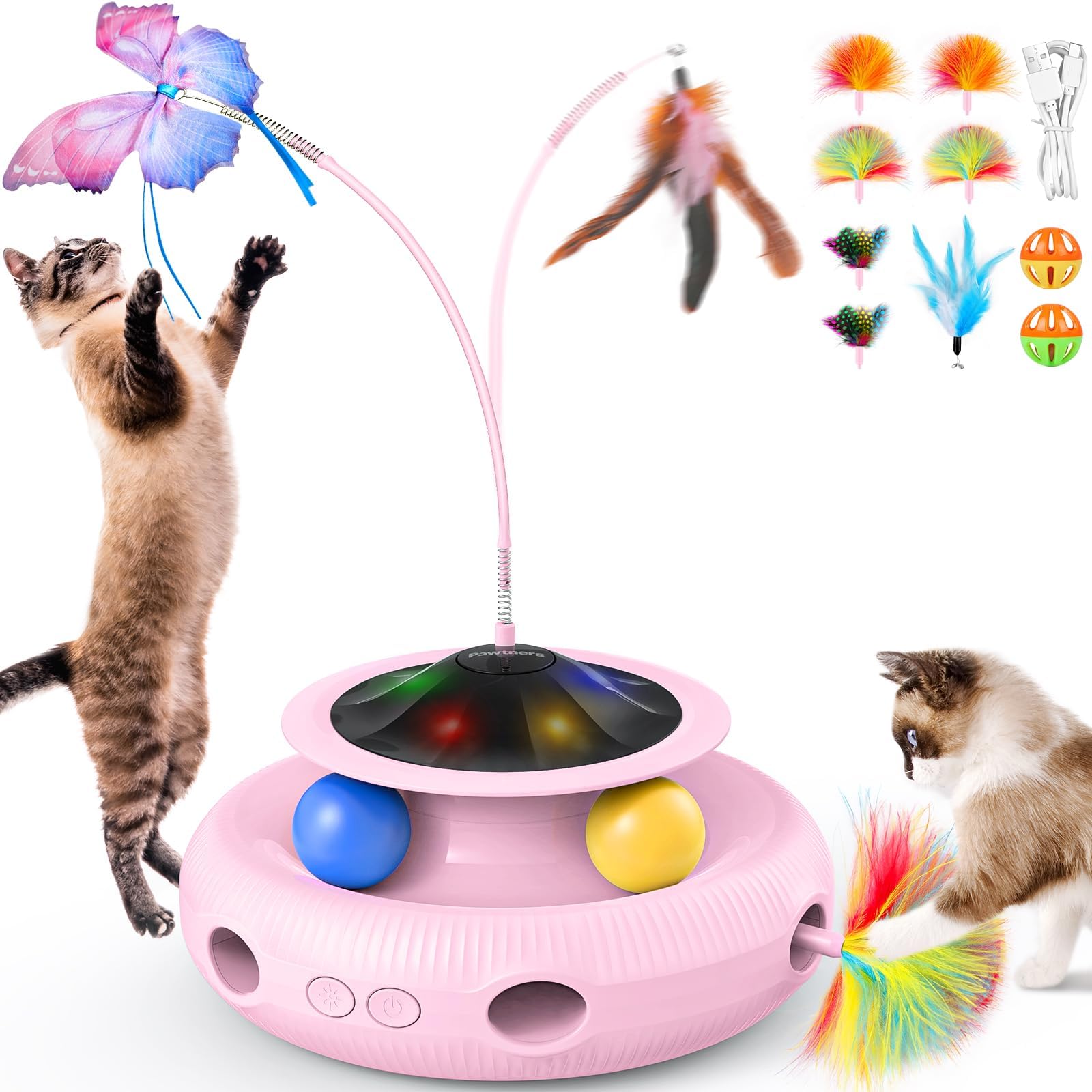 Amazon.com: CATISM Cat Toys 4-in-1 Interactive Cat Toy for Indoor Cats ...