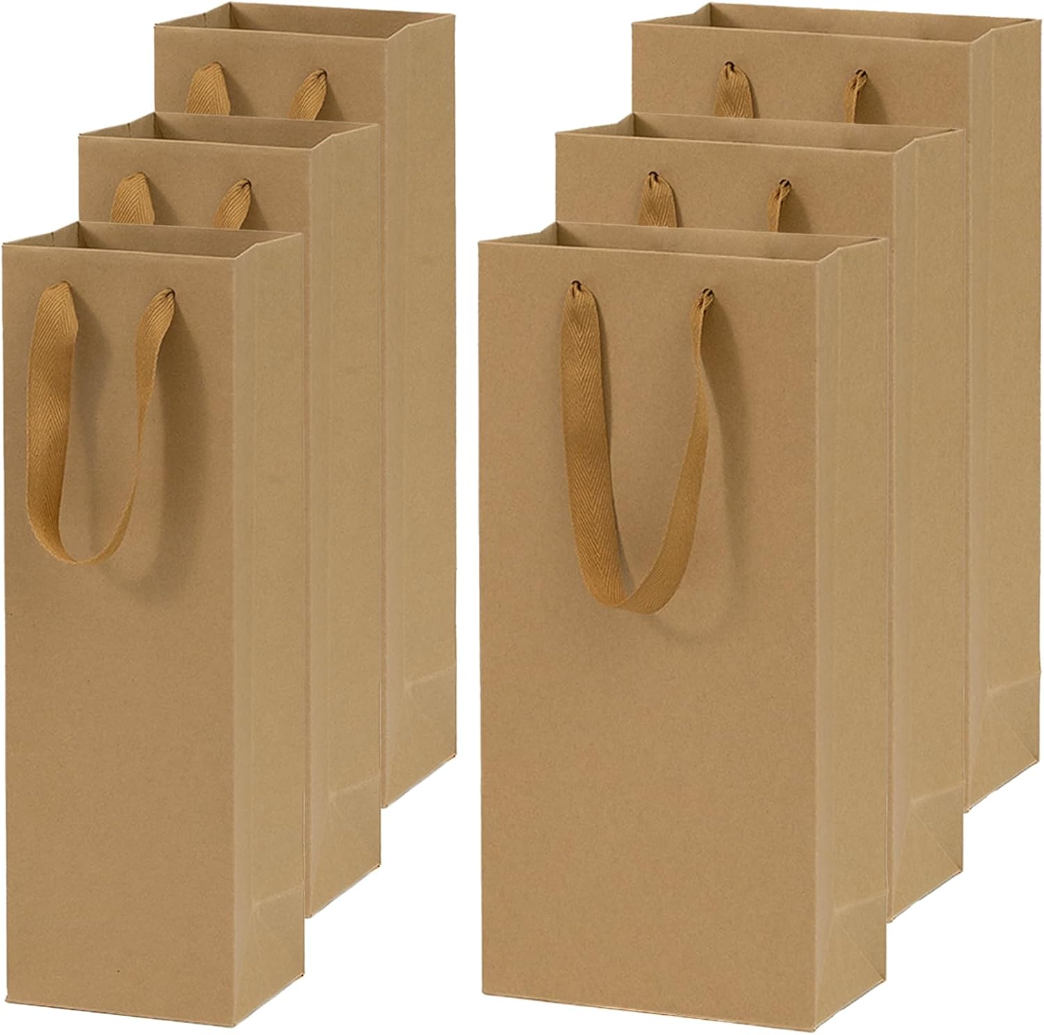 Amazon.com | Chanseen 6Pcs Kraft Paper Bags with Handles for Single and ...