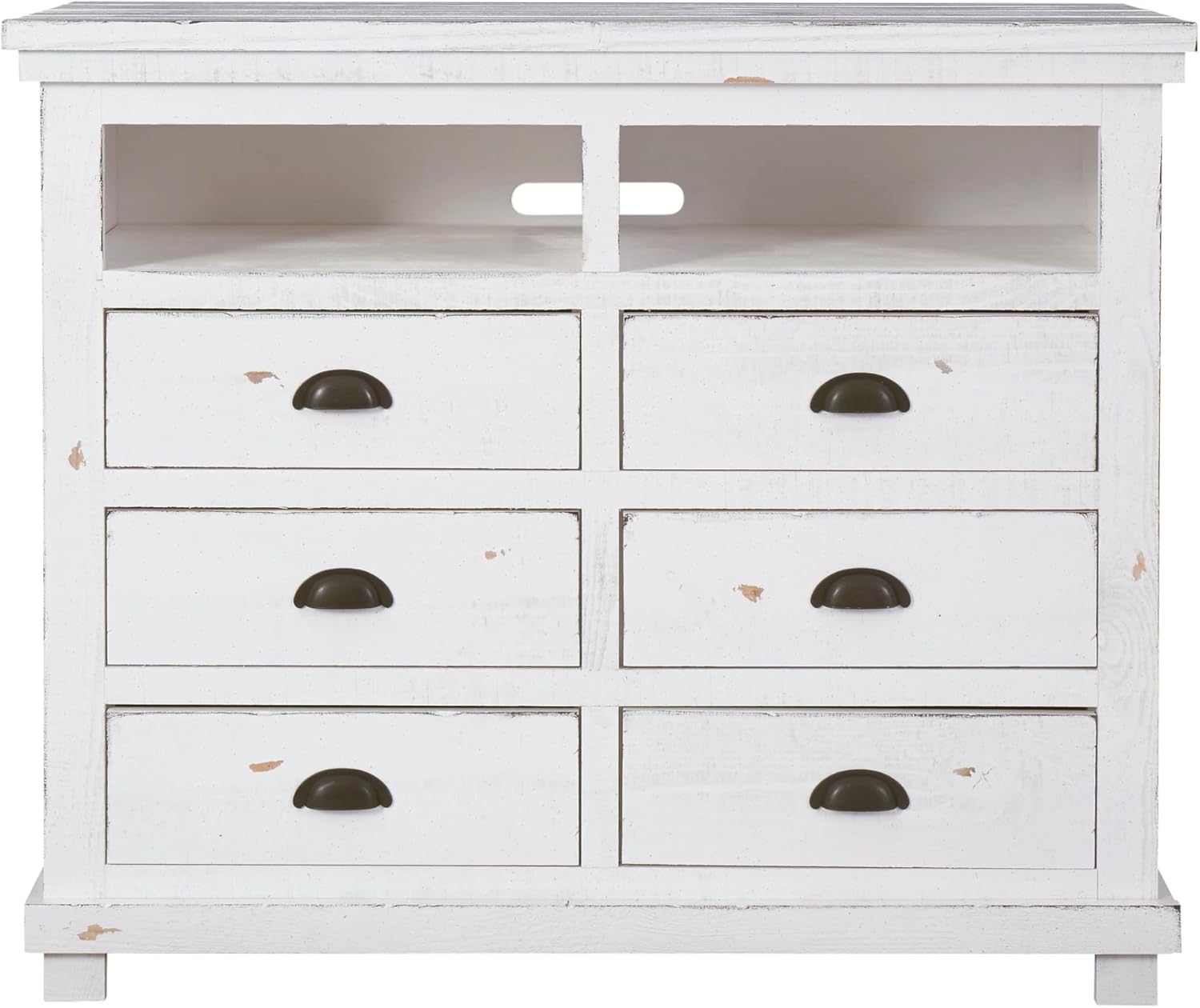 Amazon.com: Progressive Furniture Willow Distressed White Solid Pine ...