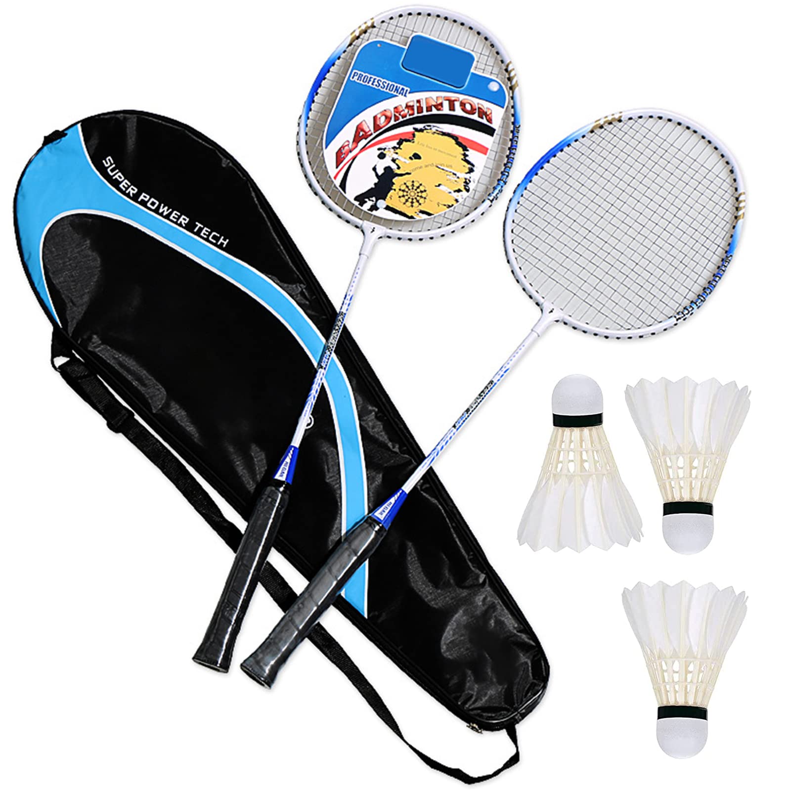 Prosight Badminton Racket Set of 2, Badminton Equipment for Adults Kids ...