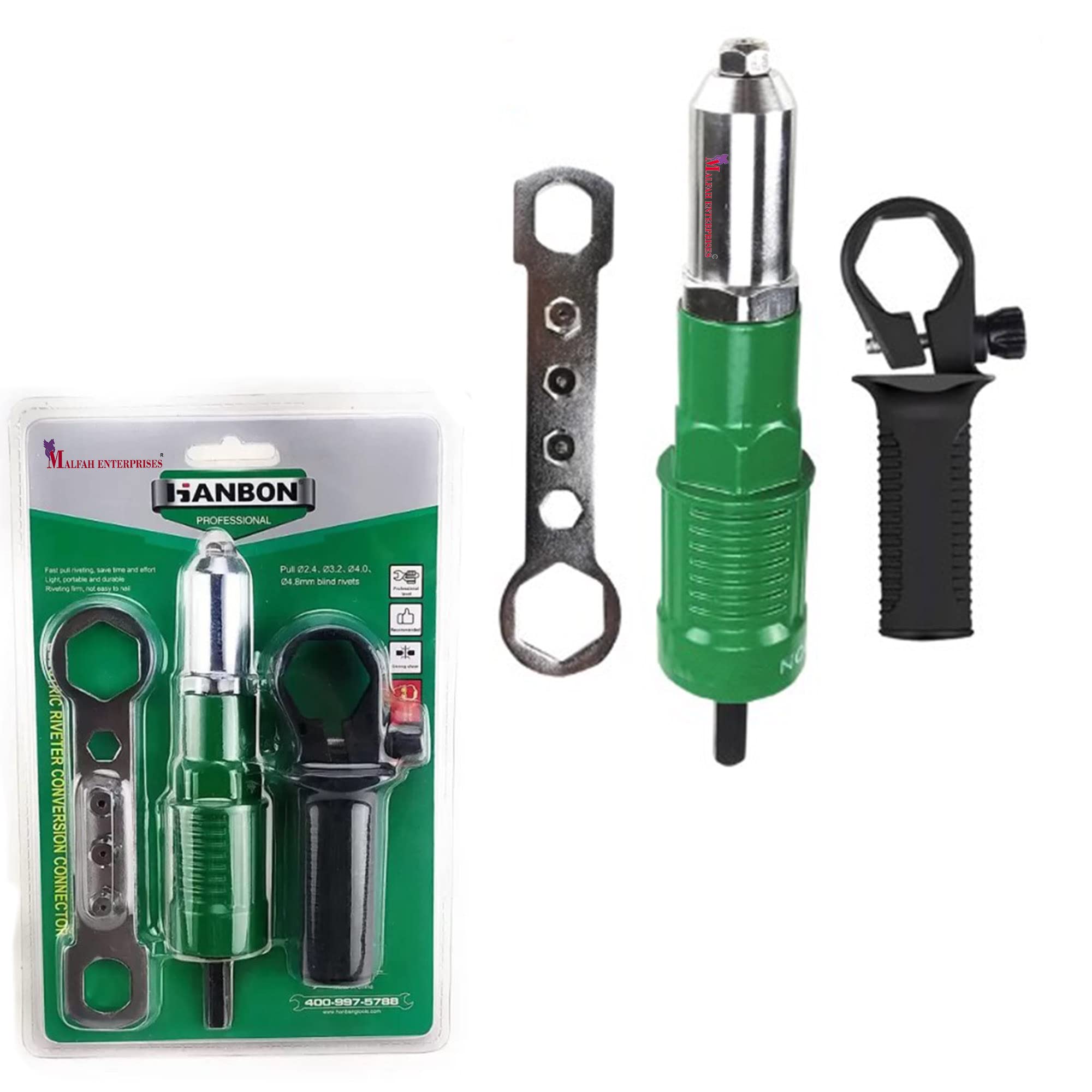 Malfah Electric Riveter Conversion Connector Attachment for Hand Drill ...