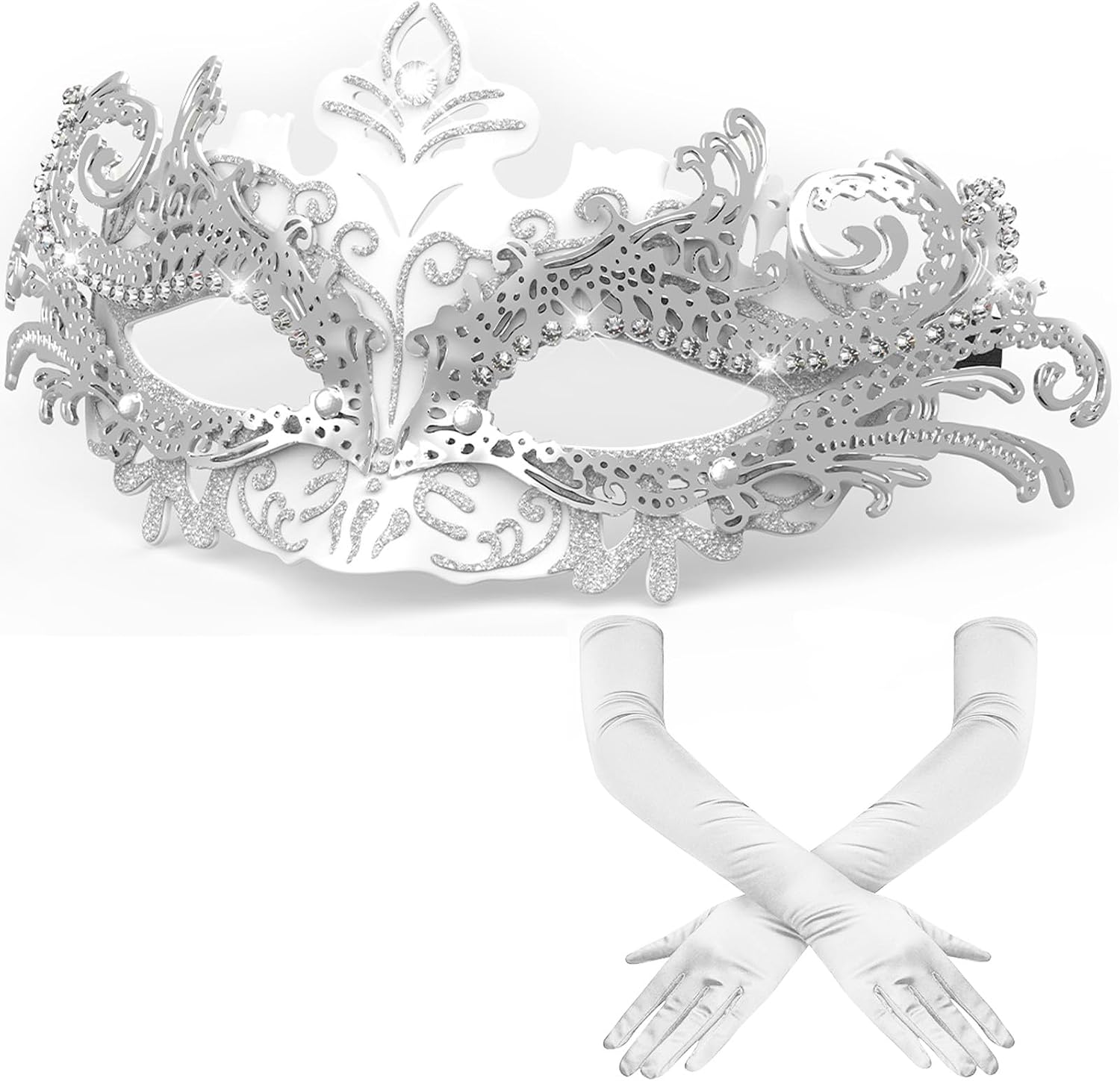 Amazon.com: HSSPYY Women’s Masquerade Mask & Long Satin Opera Gloves ...