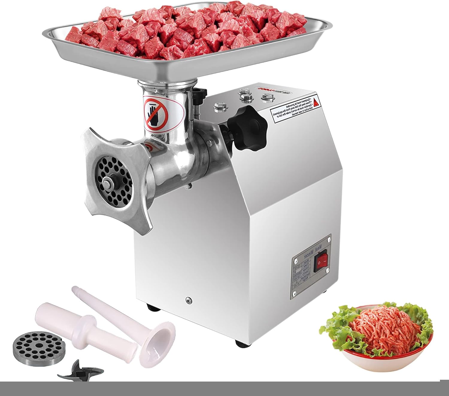 Amazon.com: 800/1100W Commercial Mincer, Butchers Meat Grinder ...