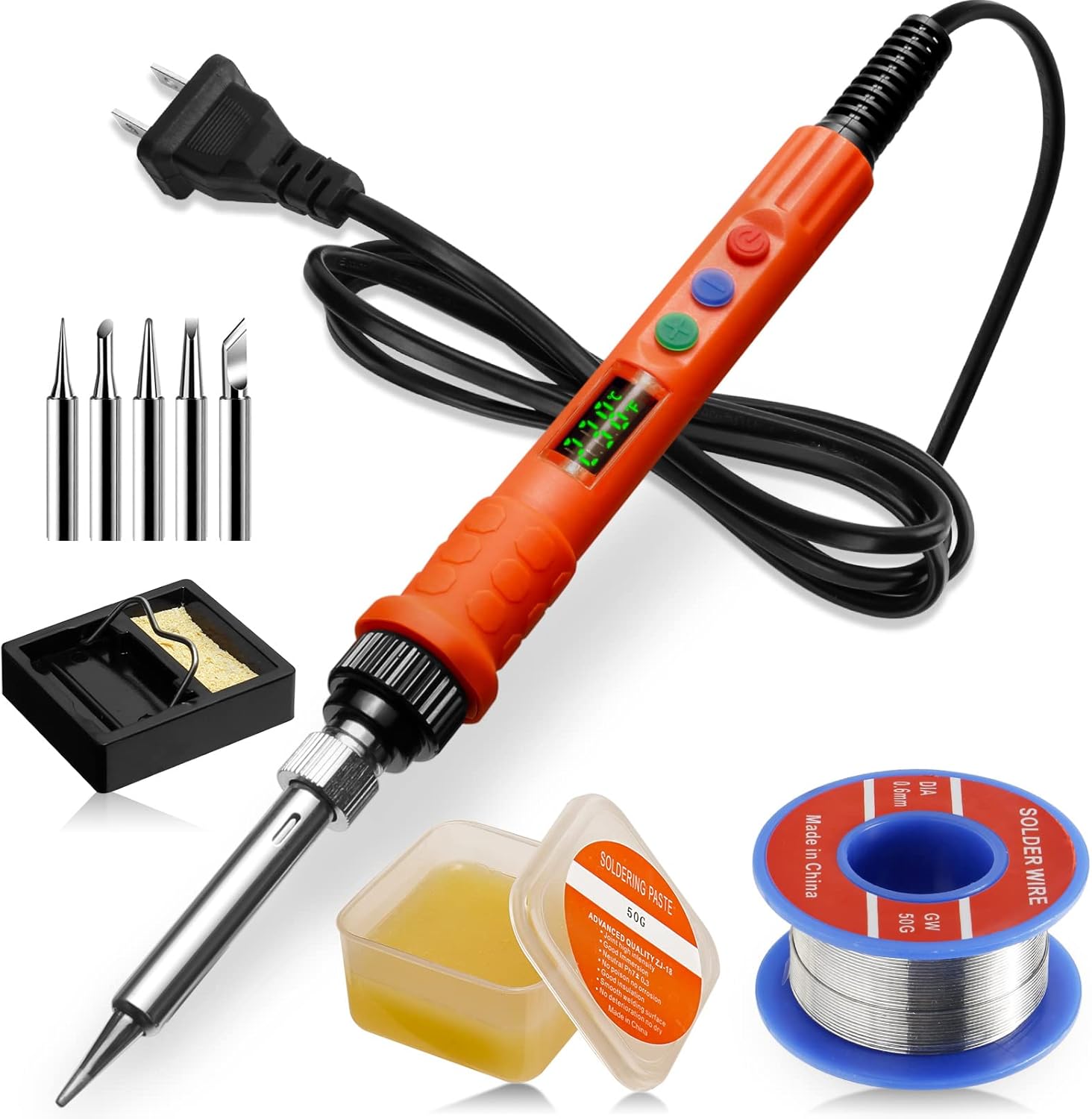 Amazon.com: 120W Soldering Iron Kit, 9-in-1 Soldering Gun Kit with 4-Core Heating, Thermostatic ...