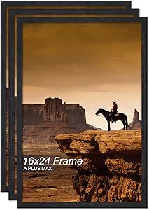 Amazon.com - A PLUS MAX 16x24 Picture Frame Set of 3, Black Engineered Wood Frame for 16 x 24 ...