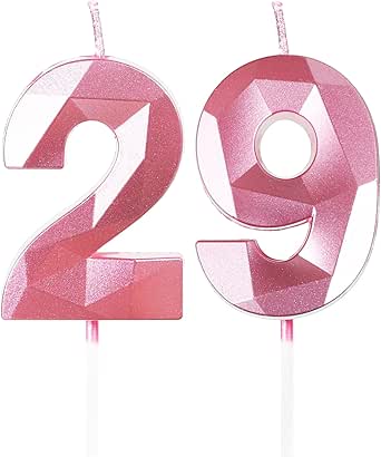 Amazon.com: 29th Birthday Candles,Number 29 Candles,Pink Happy Birthday ...
