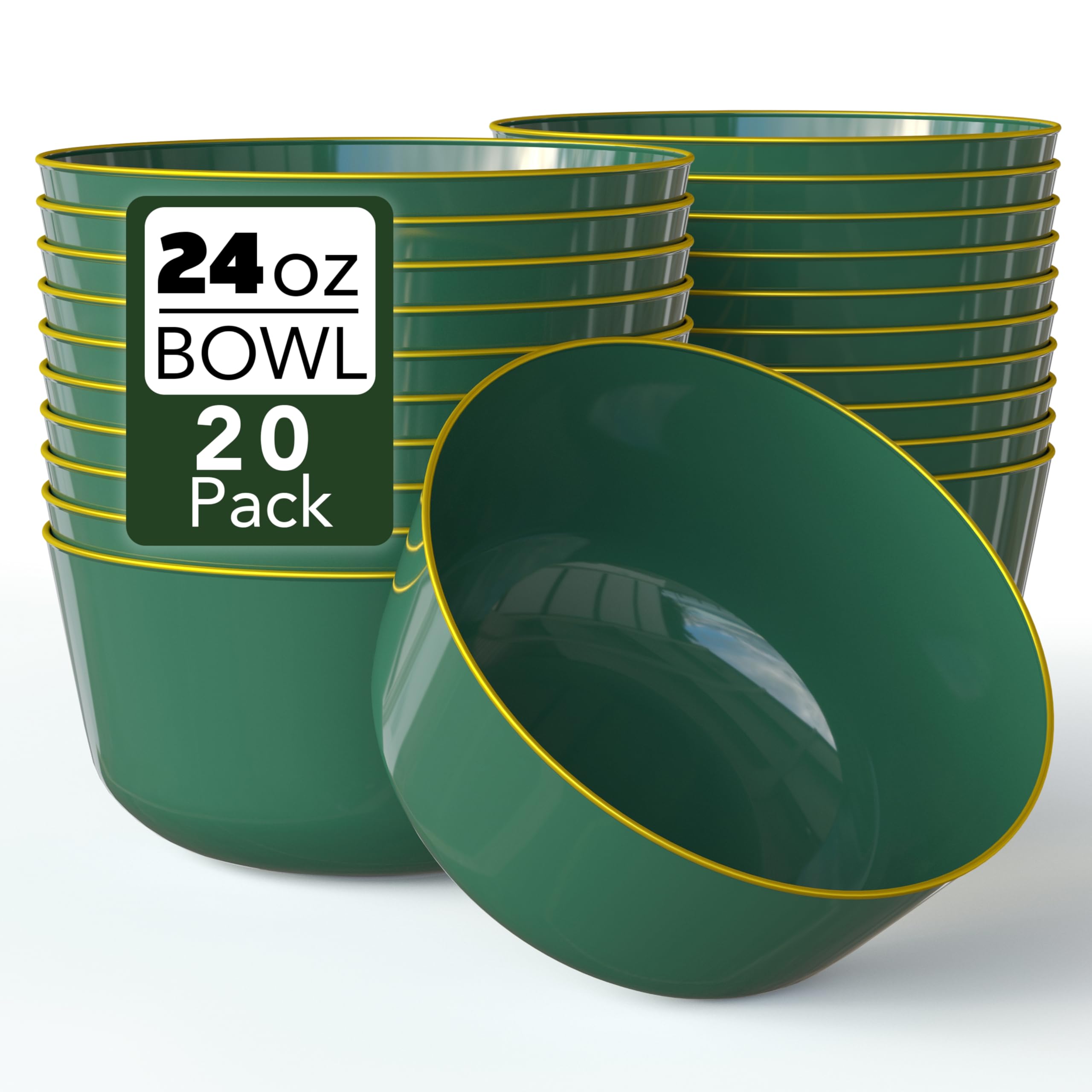 Amazon.com: Trendables Plastic Bowls Disposable Bowls 24 Oz Bowl Set Of ...