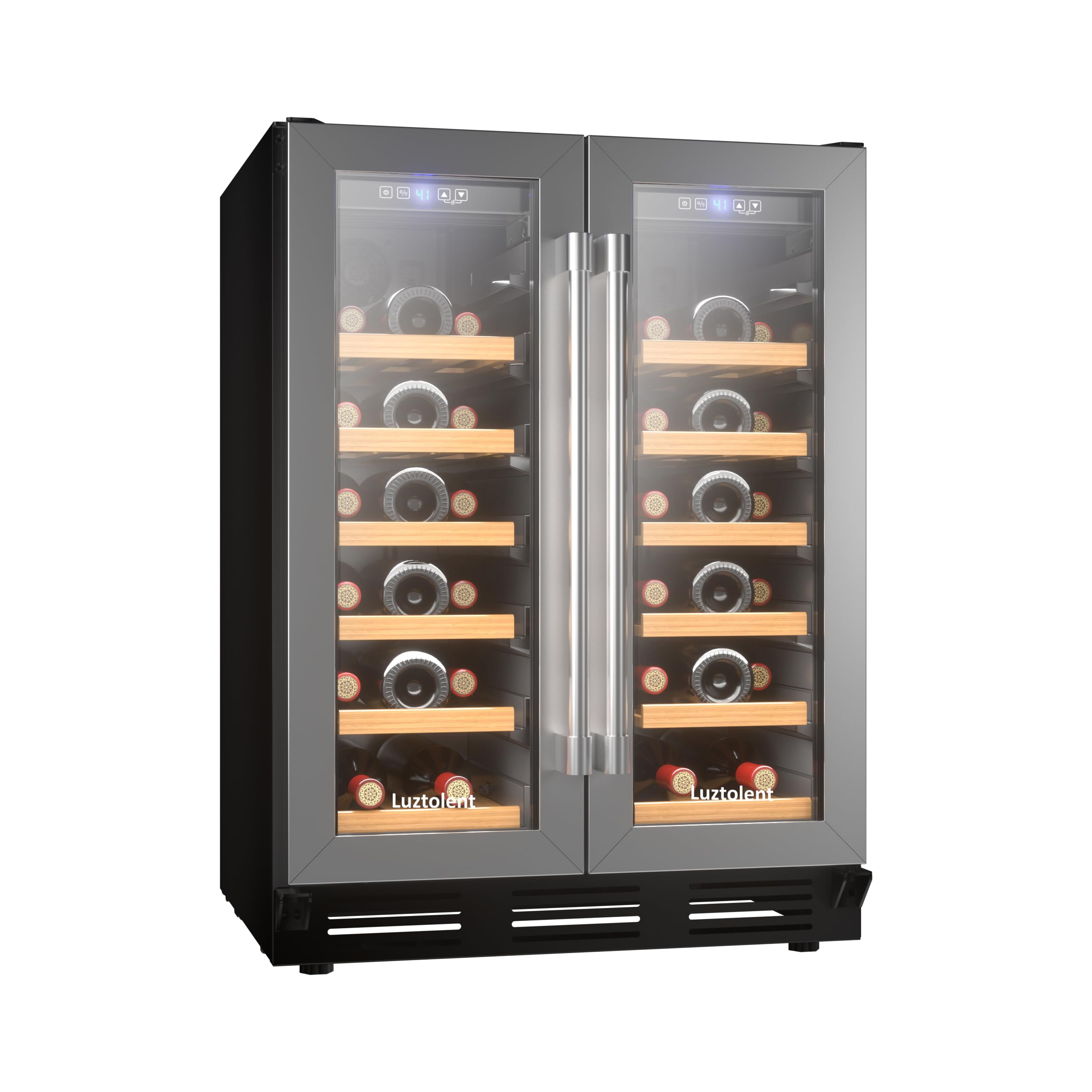 Amazon.com: Luztolent 34 Bottles Wine Cooler, 24 Inch Wine Fridge Dual ...