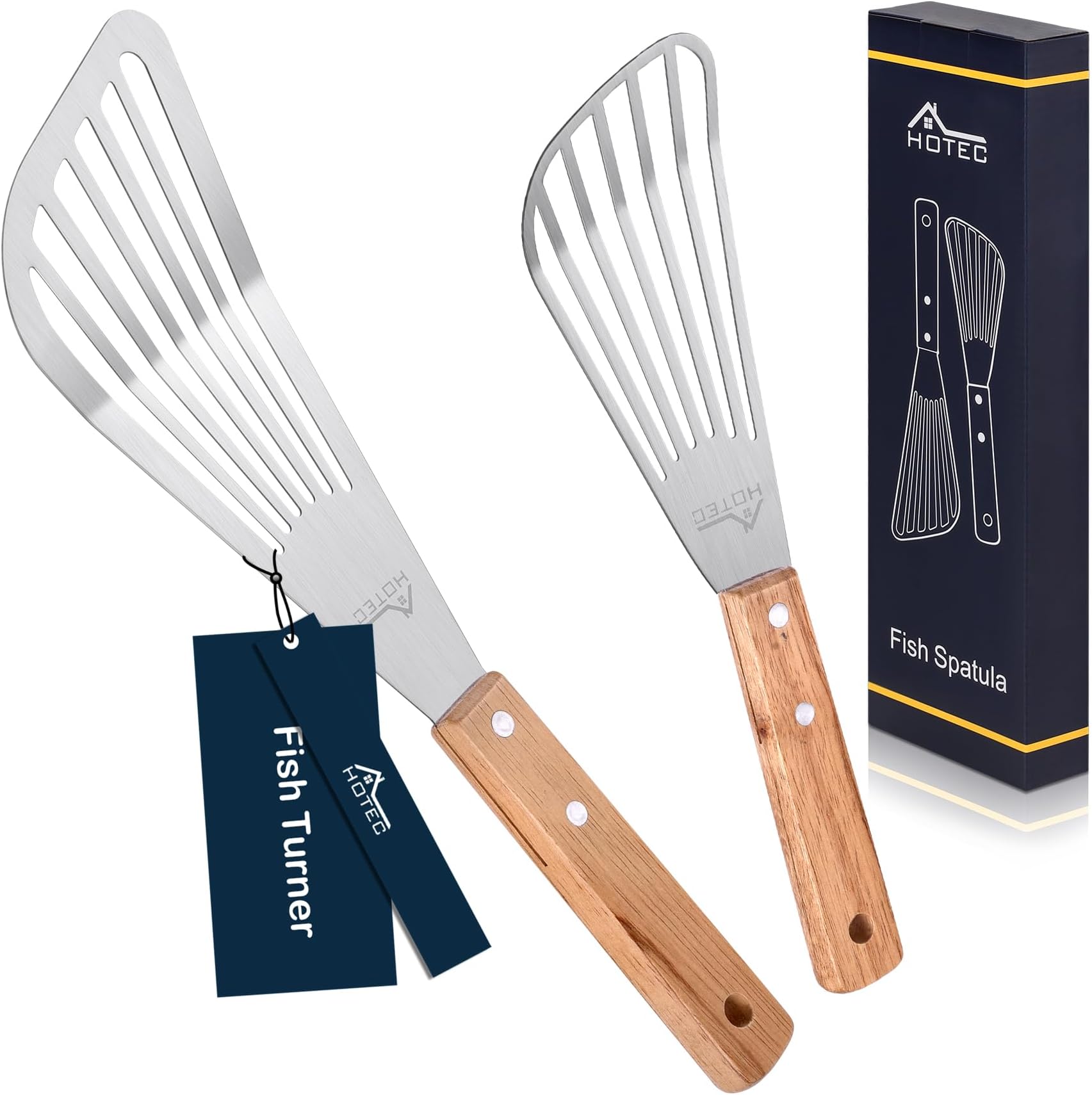Amazon.com: Slotted Stainless Steel Fish Spatula - 11-inch Thin, Heat ...