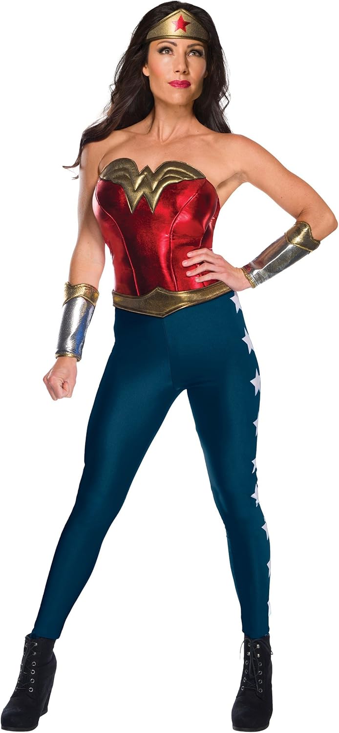 Amazon.com: Rubie's DC Wonder Woman Adult Bustier Costume w/Leggings ...