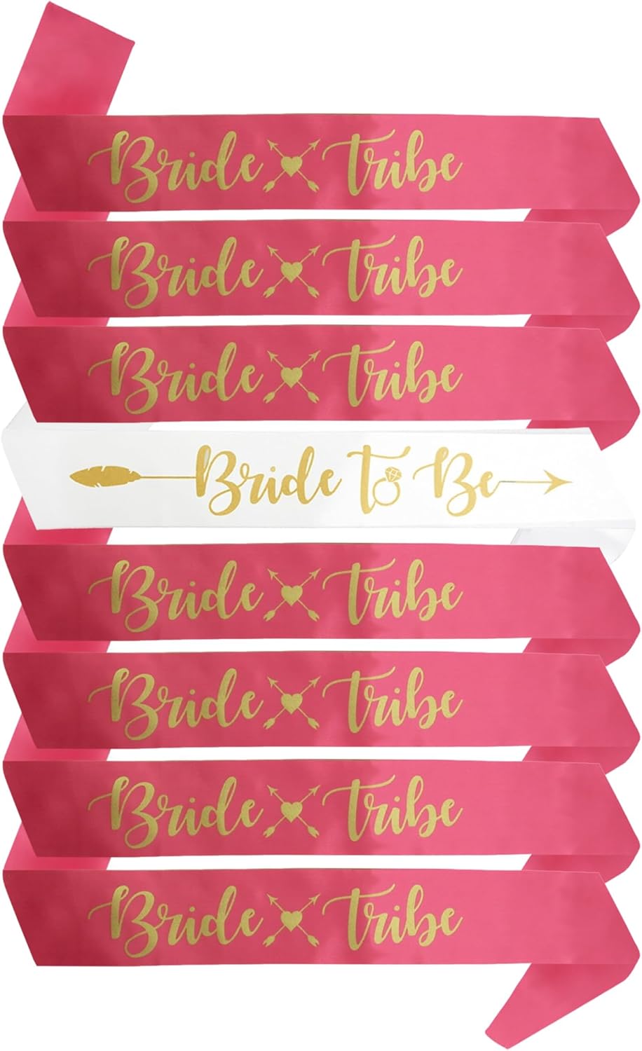 Amazon.com: Bachelorettesy Bride Tribe Bridesmaids Sashes 8 Pack Satin ...