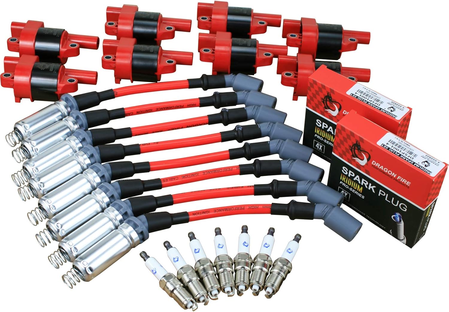 Amazon.com: DRAGON FIRE PERFORMANCE Tune Up Set Round Ignition Coils IRIDIUM Spark Plugs 10mm ...
