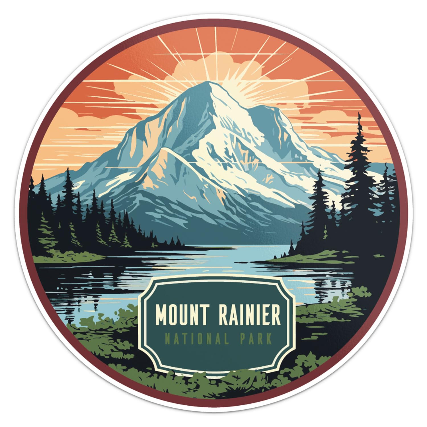Amazon.com - Mount Rainier National Park Sticker - Waterproof Vinyl ...