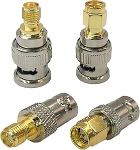 SPTSSWET BNC to SMA Connector Kit 4 Pieces RF Coaxial Adapter SMA BNC Connector Male Female set ...