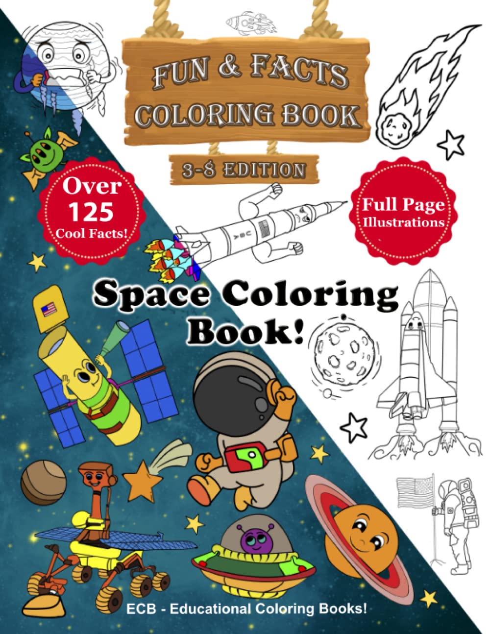 Buy Space Coloring Book for Kids – 3-8 Edition:: Fantastic Coloring ...