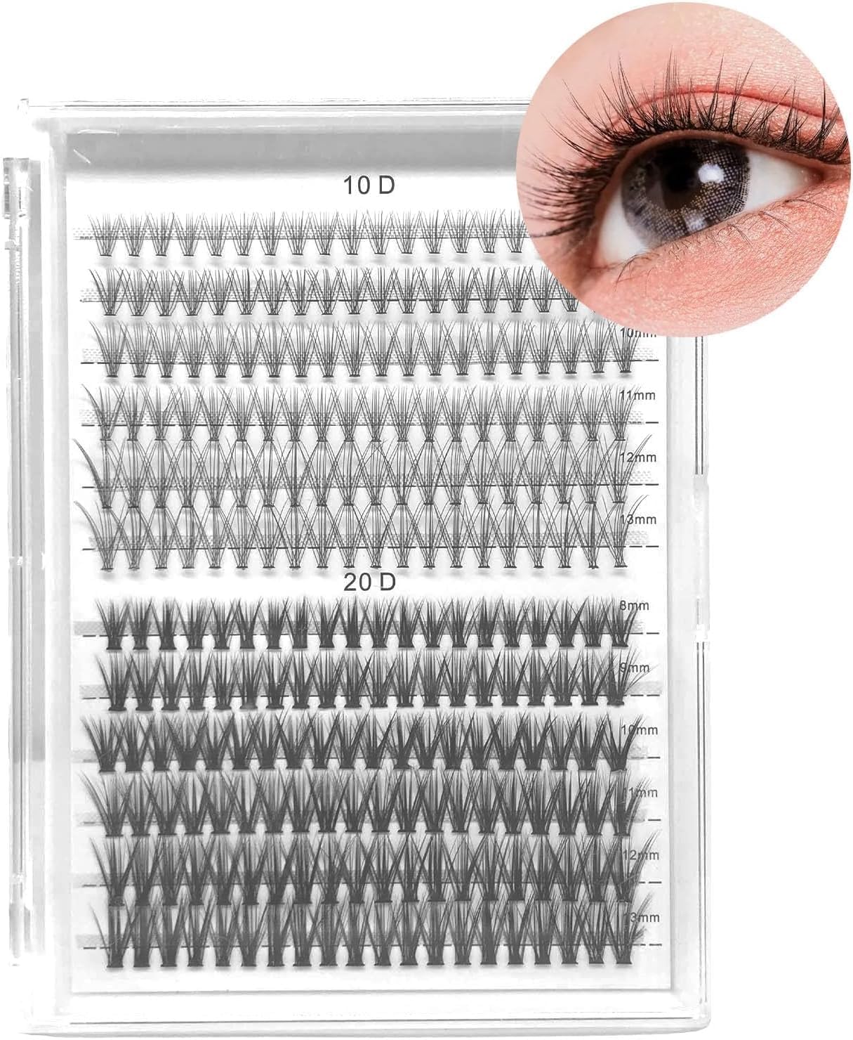 Cluster Lashes 240pcs 10&20D DIY Eyelash Extension D Curl Long ...