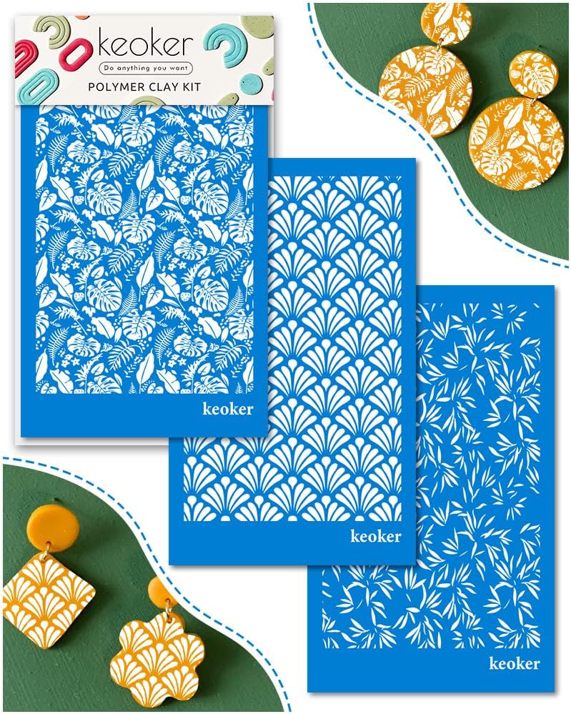 Amazon.com: KEOKER Easter Silk Screen for Polymer Clay, 3PCS Easter ...