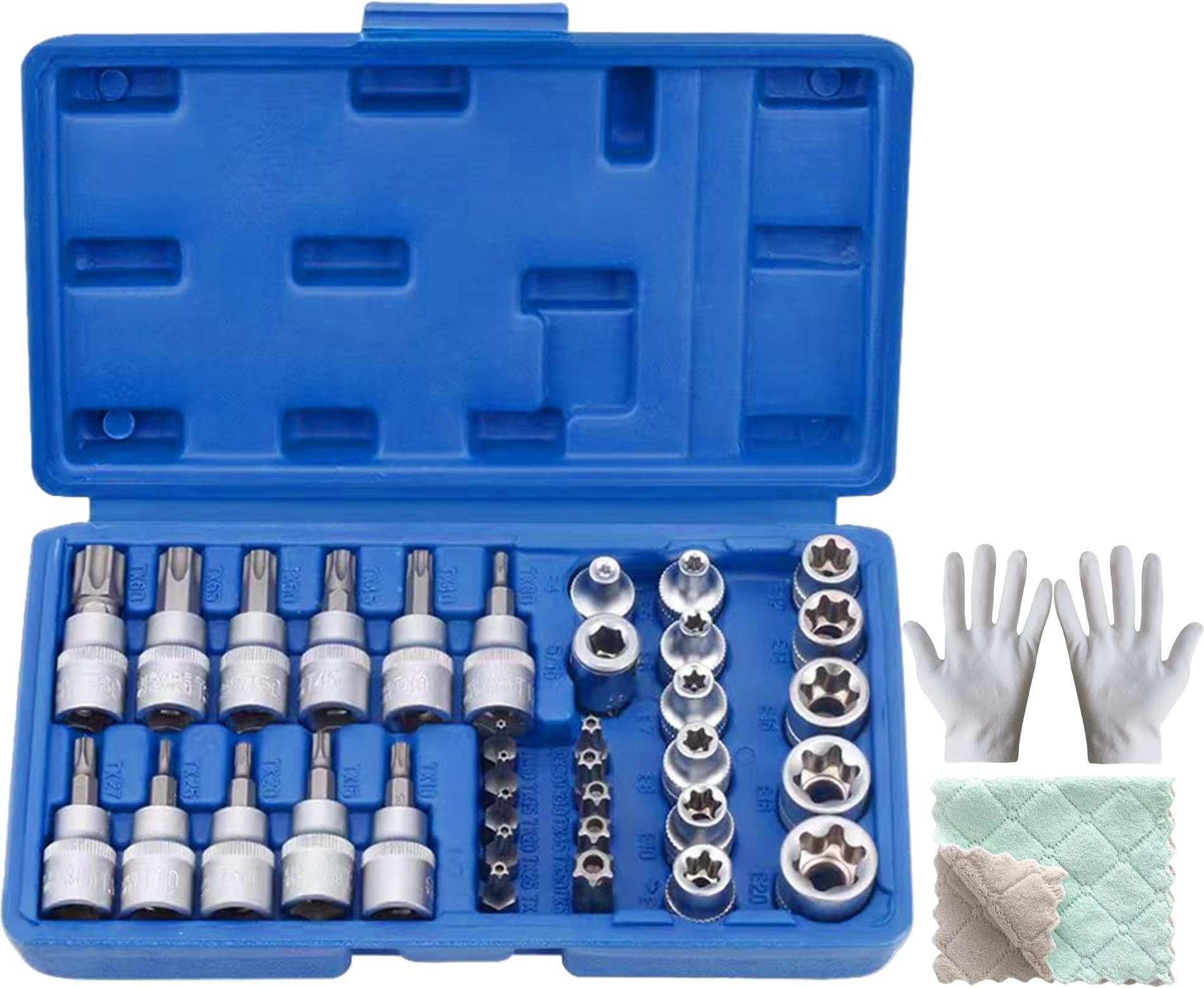 Kit de 9 Puntas Torx de Seguridad (T10, 15, 20, 25, 27, 30, 40, 45, 50 ...