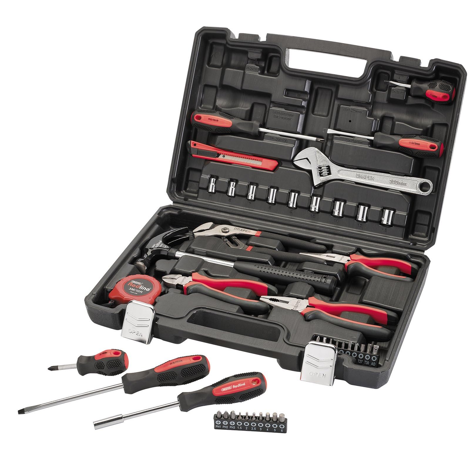 Draper 70382 Redline Tool Kit (43 Piece), Red and Black : Amazon.co.uk ...