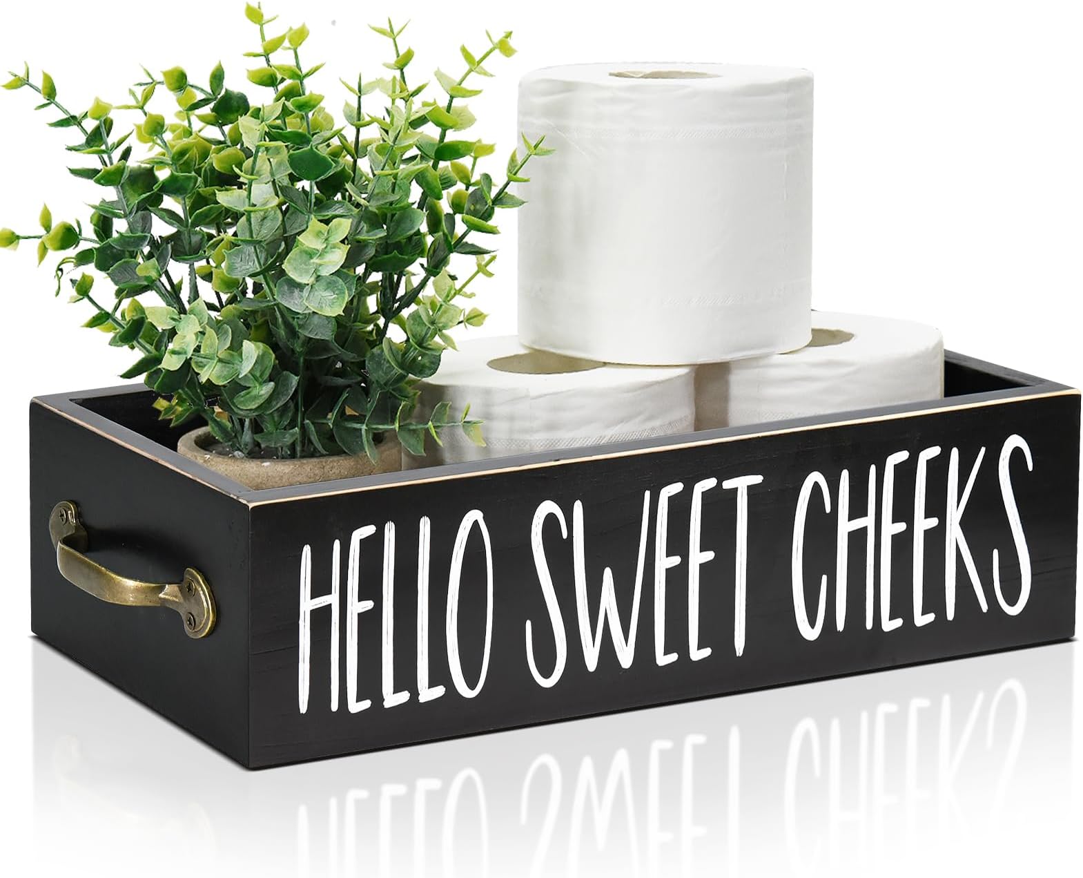 Amazon.com: Ywkuiev Bathroom Toilet Paper Storage Basket Hello Sweet ...