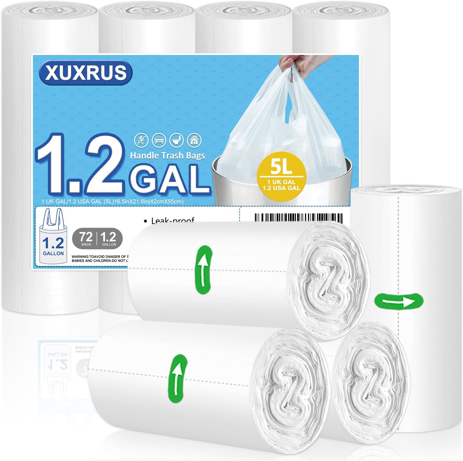 Amazon.com: Feiupe Clear Trash Bag with Handle Small Garbage Bag Trash ...