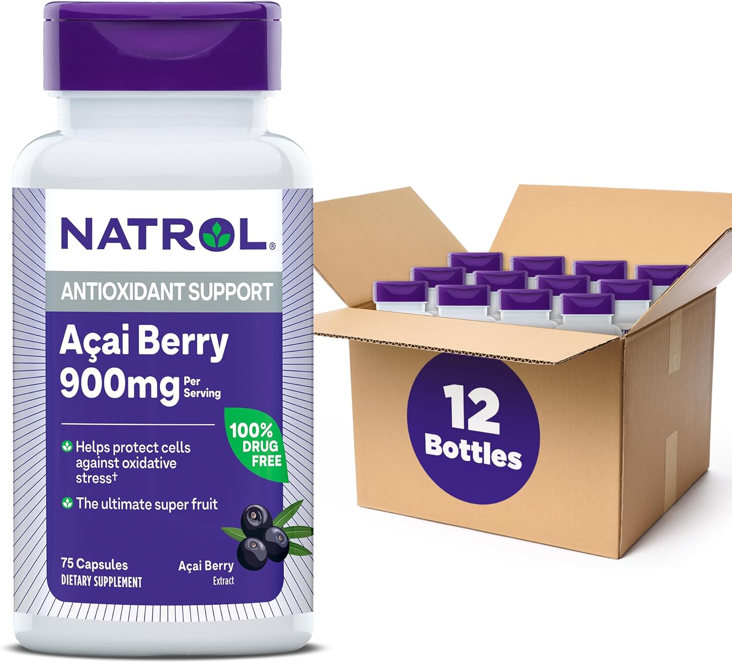 Amazon.com: Natrol Acai Berry, Dietary Supplement, Antioxidant ...