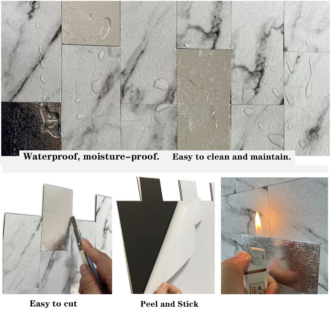 XUANINY 10 piezas de azulejos de PVC para subterráneo adhesivos de ...