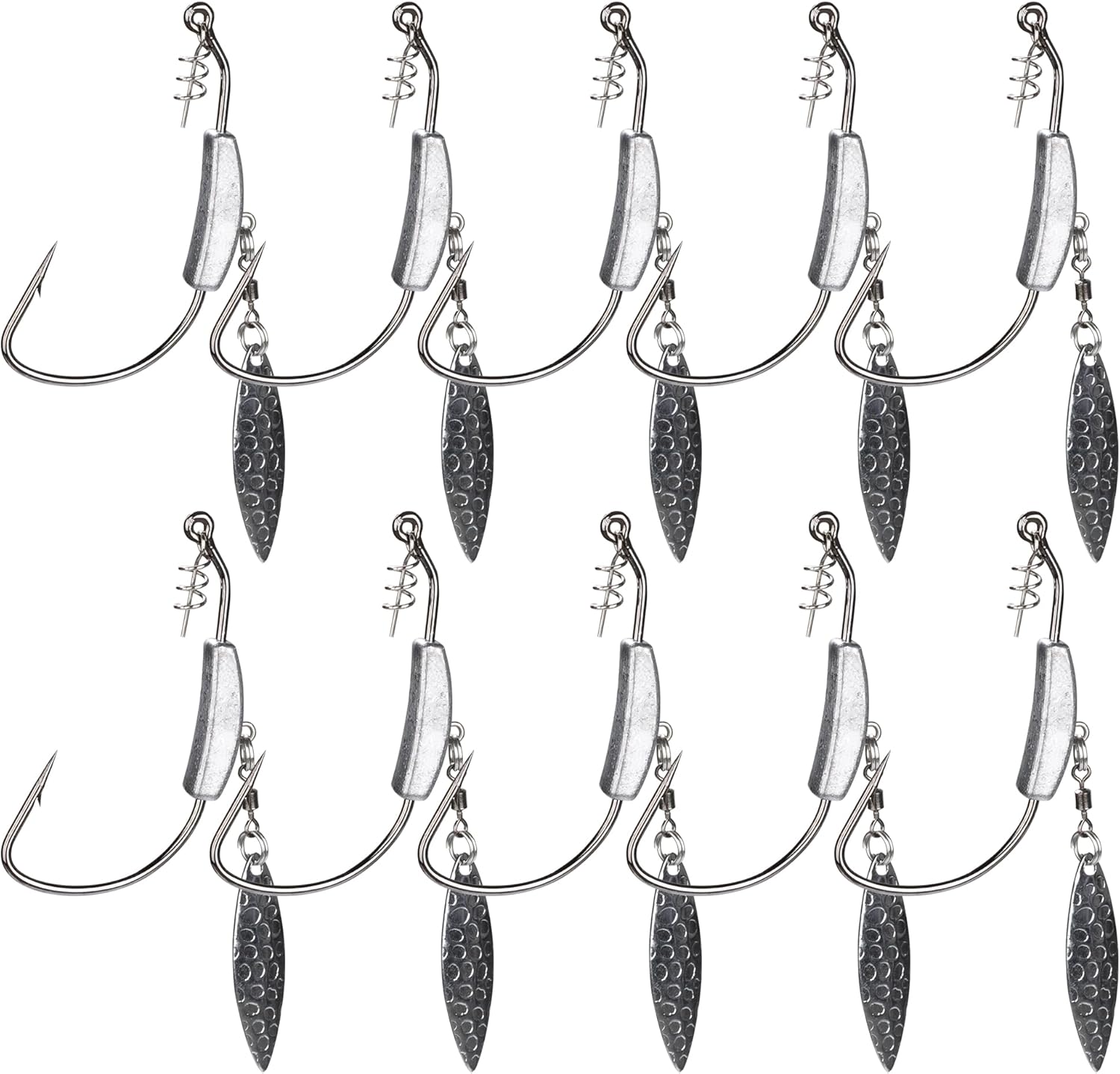 Amazon.com : Bombrooster 10Pcs Weighted Swimbait Hooks with Twistlock ...