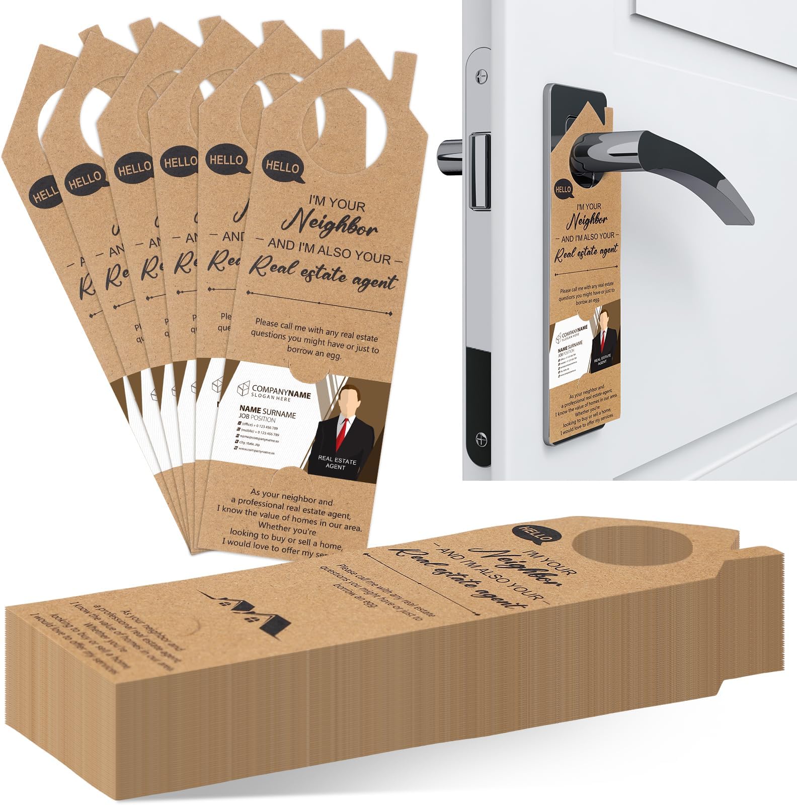 Amazon.com : Humyoun 100 Pcs Open House Door Hangers 3.15 x 9.84 Inch ...