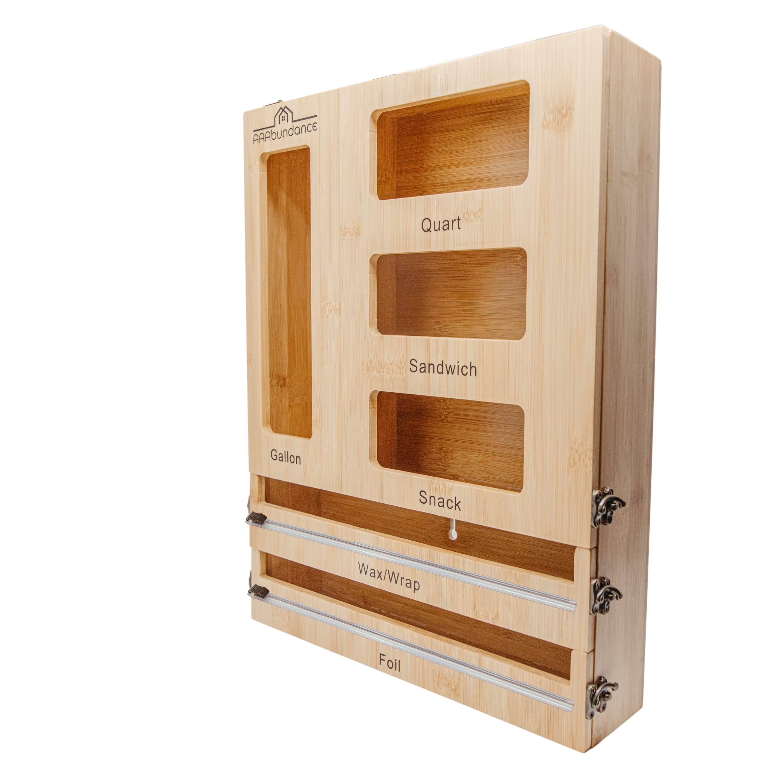 Foil Ziplock Drawer Storage Organizer - AAAbundance Bamboo 2 in 1 ...