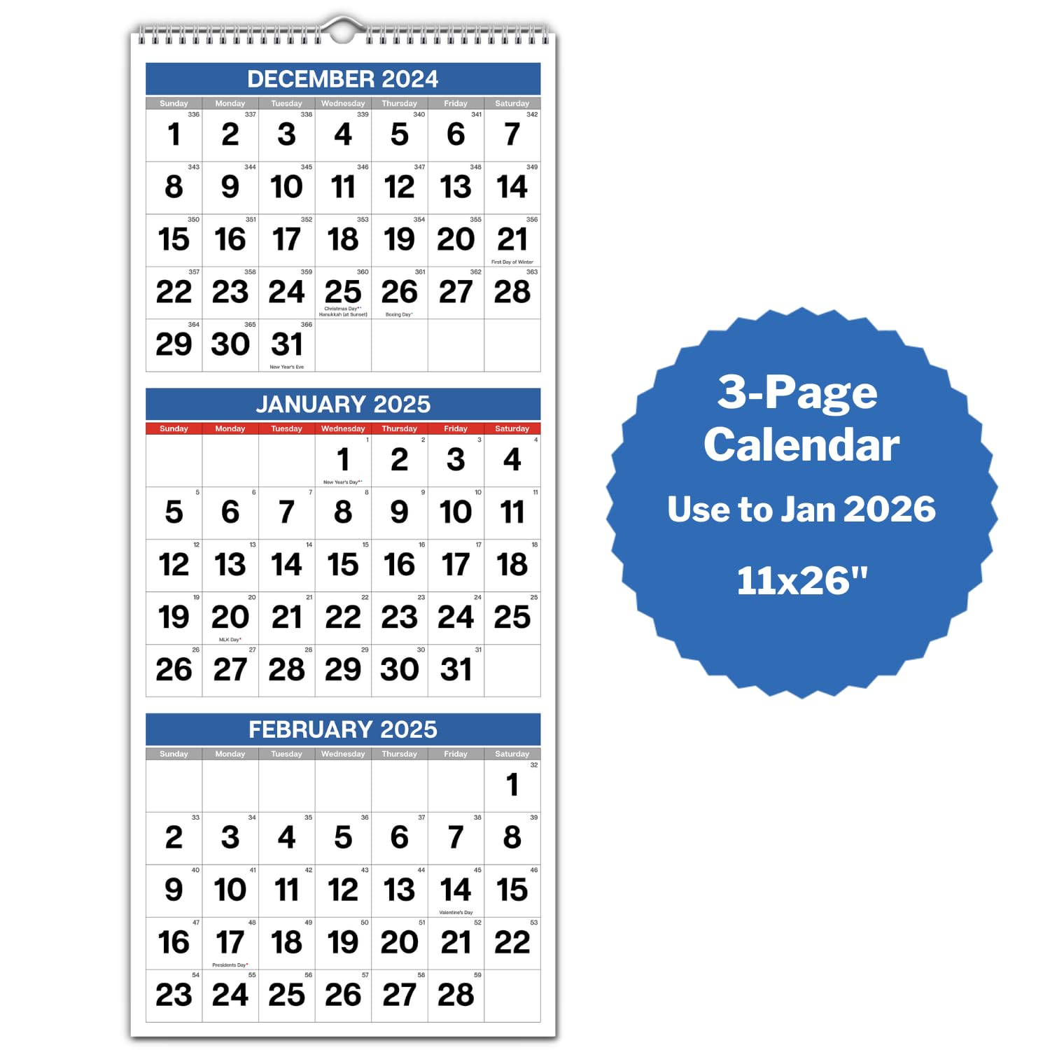 Snapklik.com : Dunwell Three Month View Calendar 2025