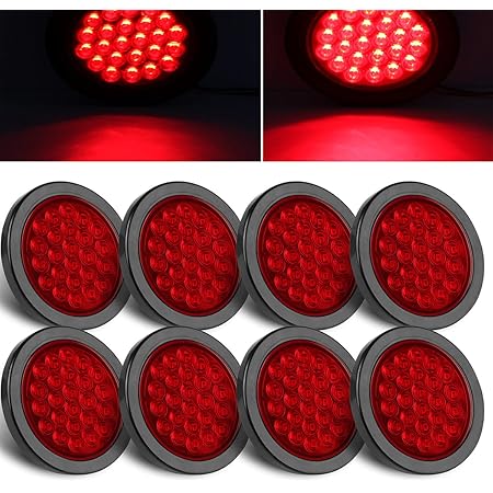 Amazon.com: 8PCS 4 Inch Round Led Trailer Tail Lights 24 LEDs ...