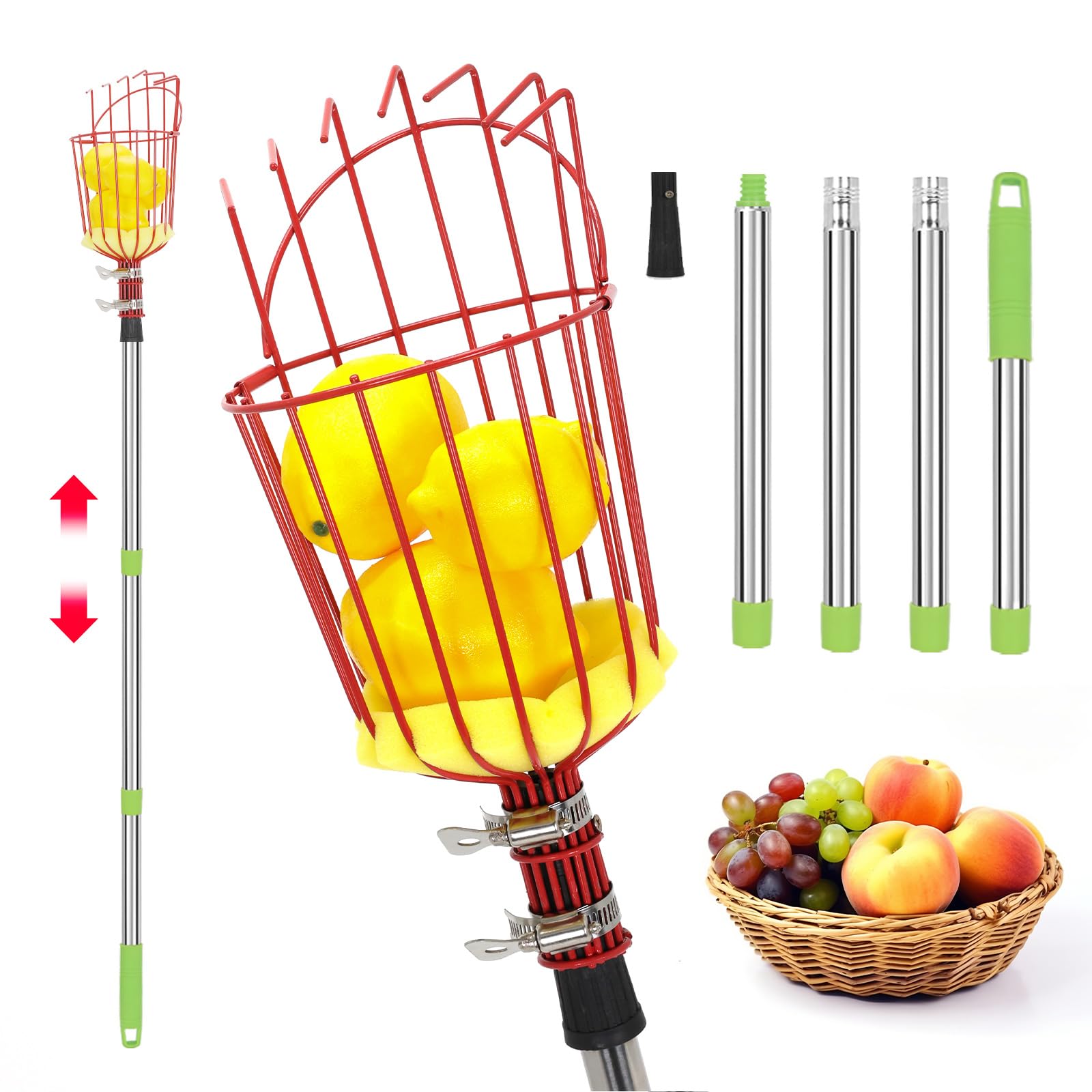 Amazon.com : joyhalo Fruit Picker Polel with Basket, 5.5 Ft Apple ...