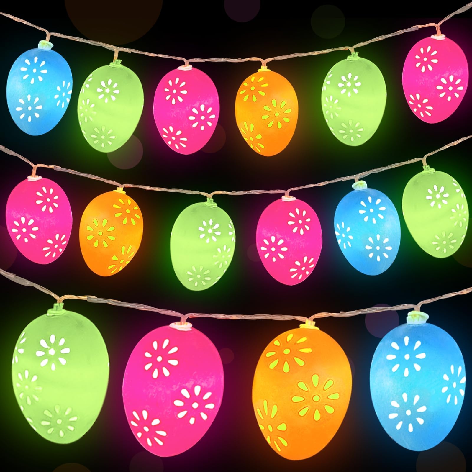 Amazon.com: TURNMEON Easter Lights 2 Modes 10Ft 20 LED Easter Egg ...